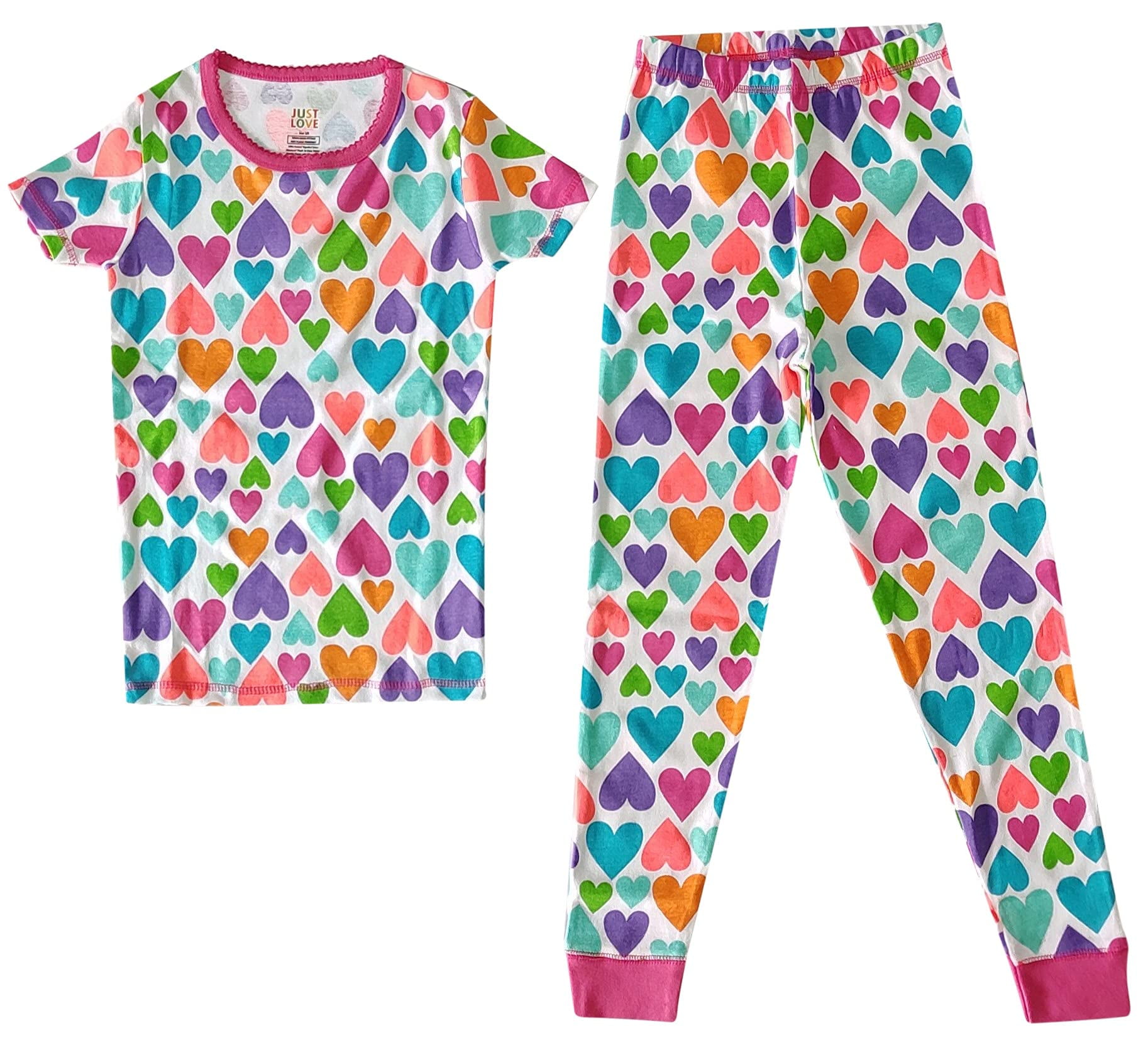Just Love Girls Cotton Pajama Sets for Comfortable Sleepwear (White ...
