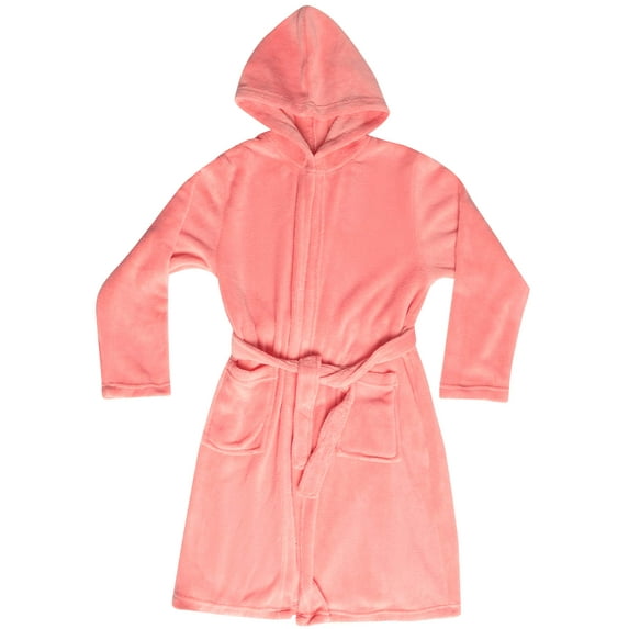 Just Love Girls' Plush Velour Robe, Cozy Buffalo Plaid Bathrobe, Coral ...