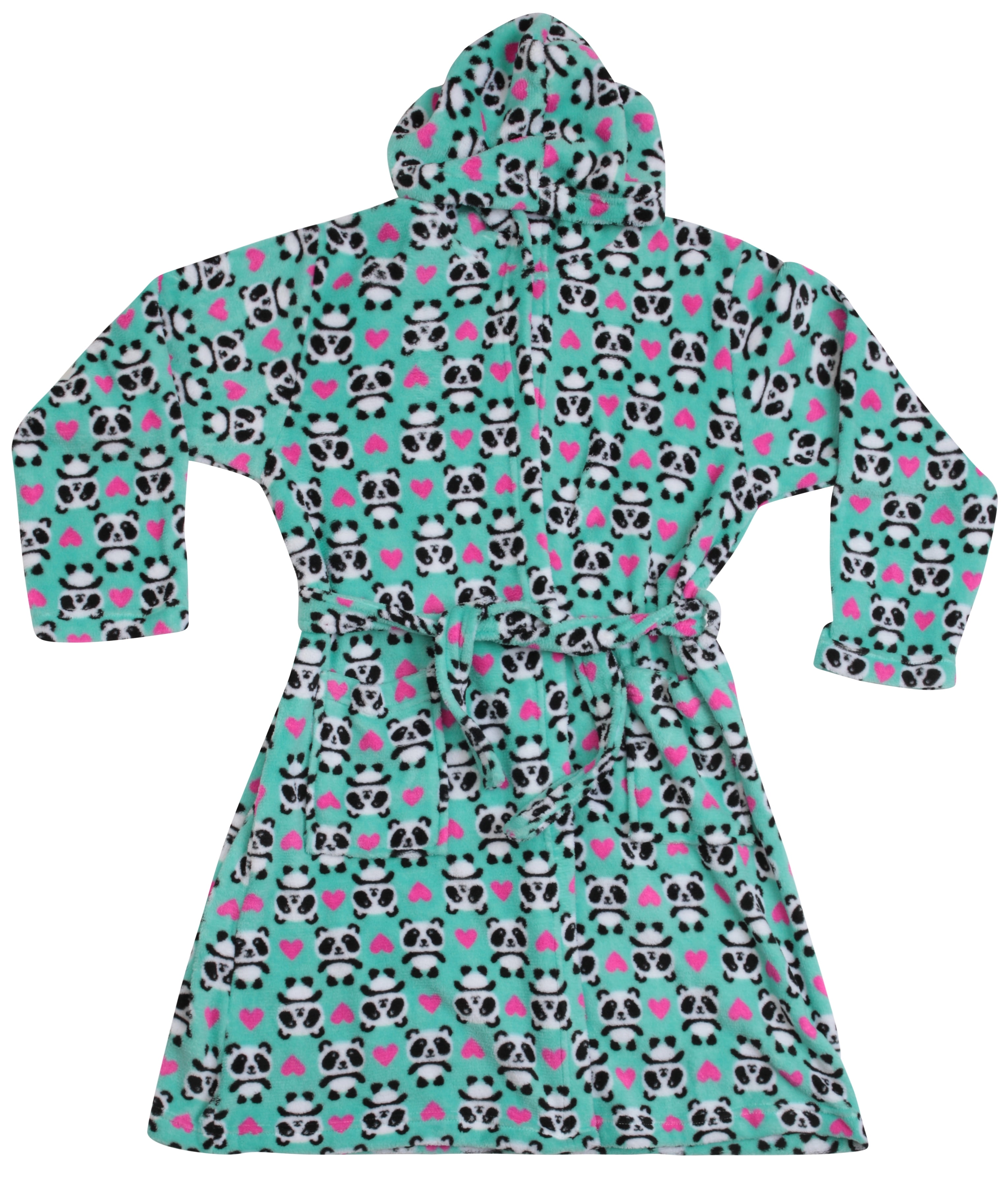Just Love Girls' Plush Velour Robe - Cozy Buffalo Plaid Bathrobe for ...