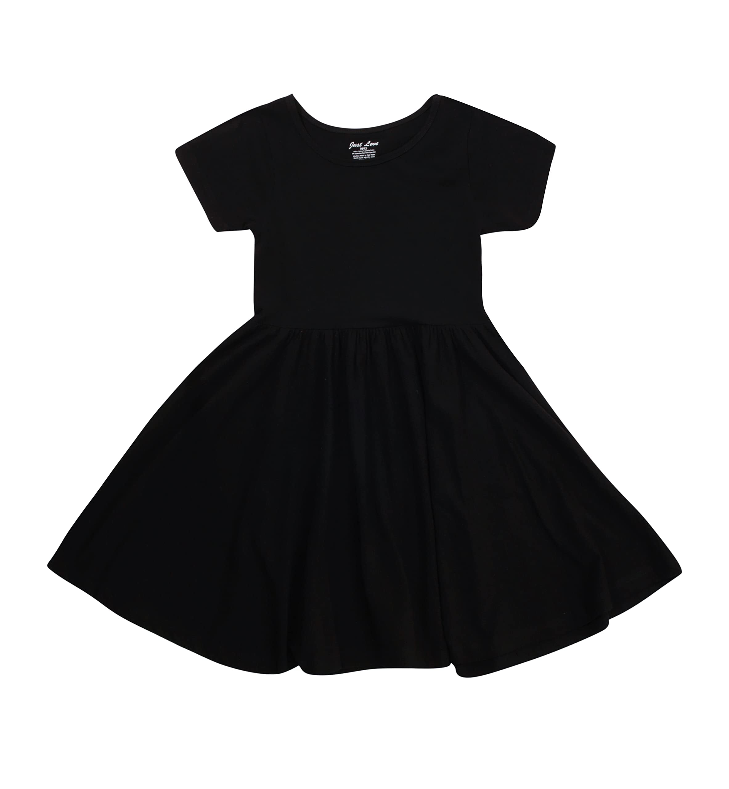 Just Love Junior's Summer Twirl Dress, Short Sleeve Skater Dress, Tie ...