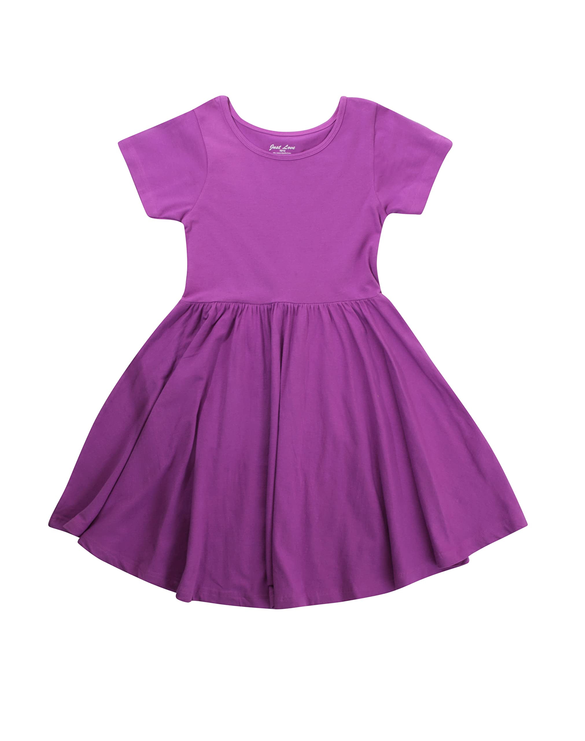 Just Love Girls Twirl Dress Girls Short Sleeve Twirly Skater Dress Tie ...