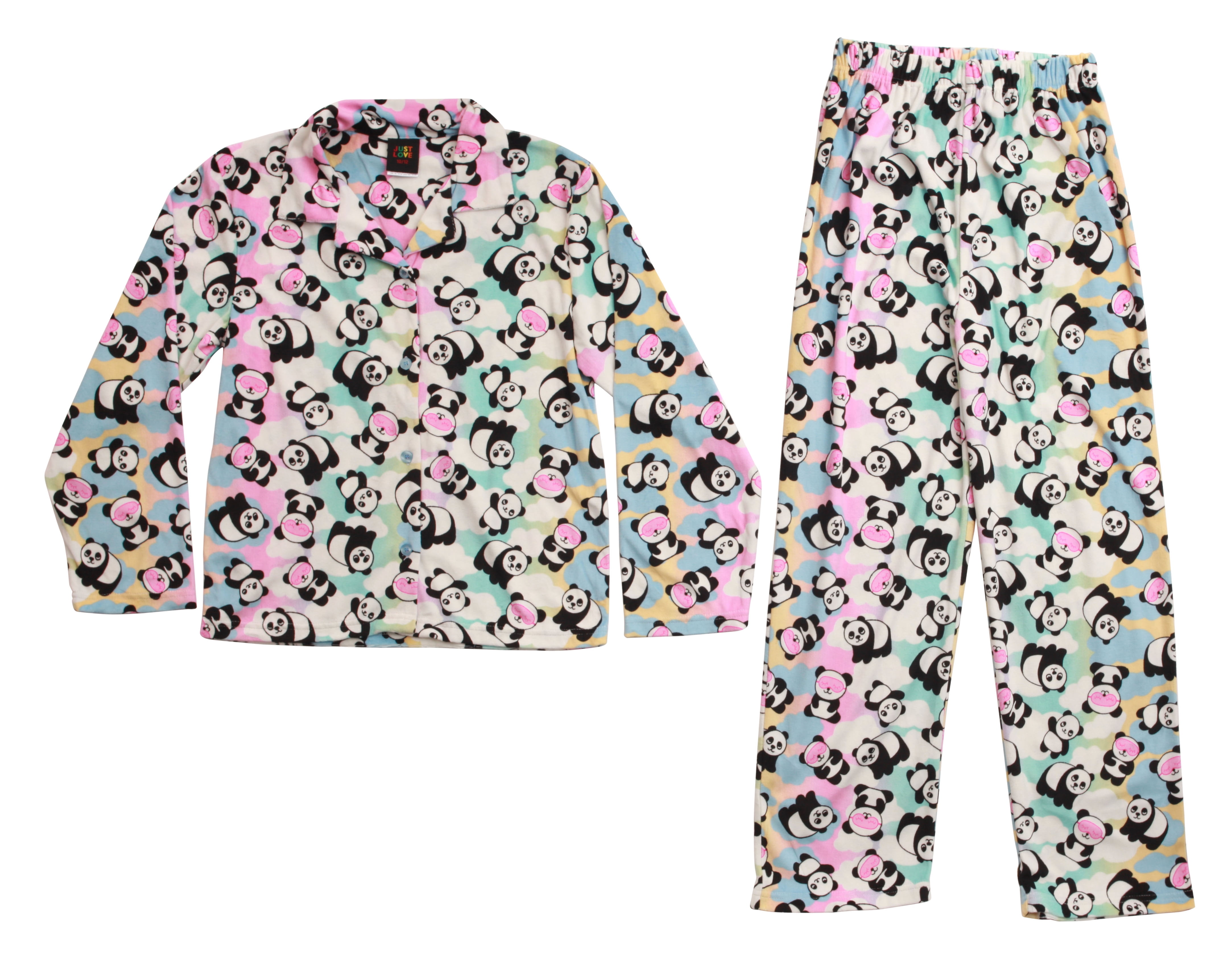 Just Love Girls Unicorn Velour Pajama Coat Sets (Panda Sky, 10-12 ...