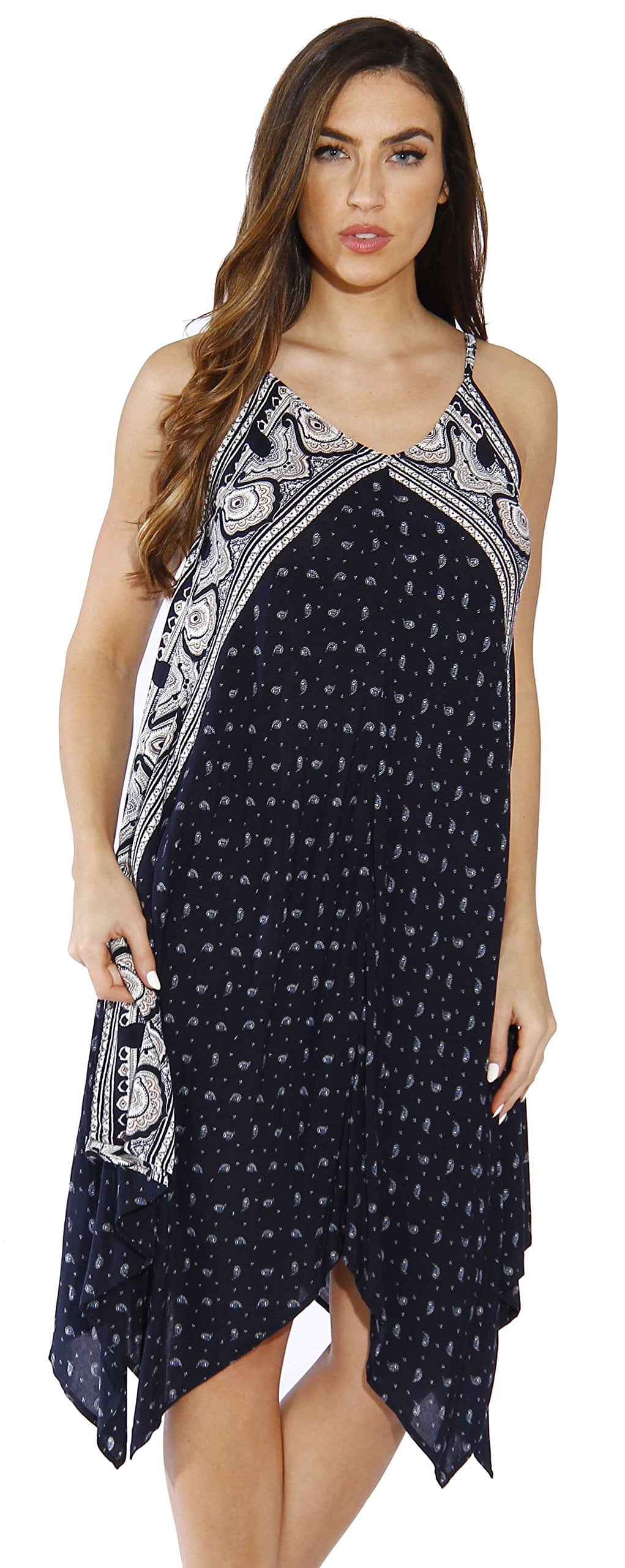 Just Love Handkerchief Hem Summer Dresses (Midnight Paisley) - Walmart.com