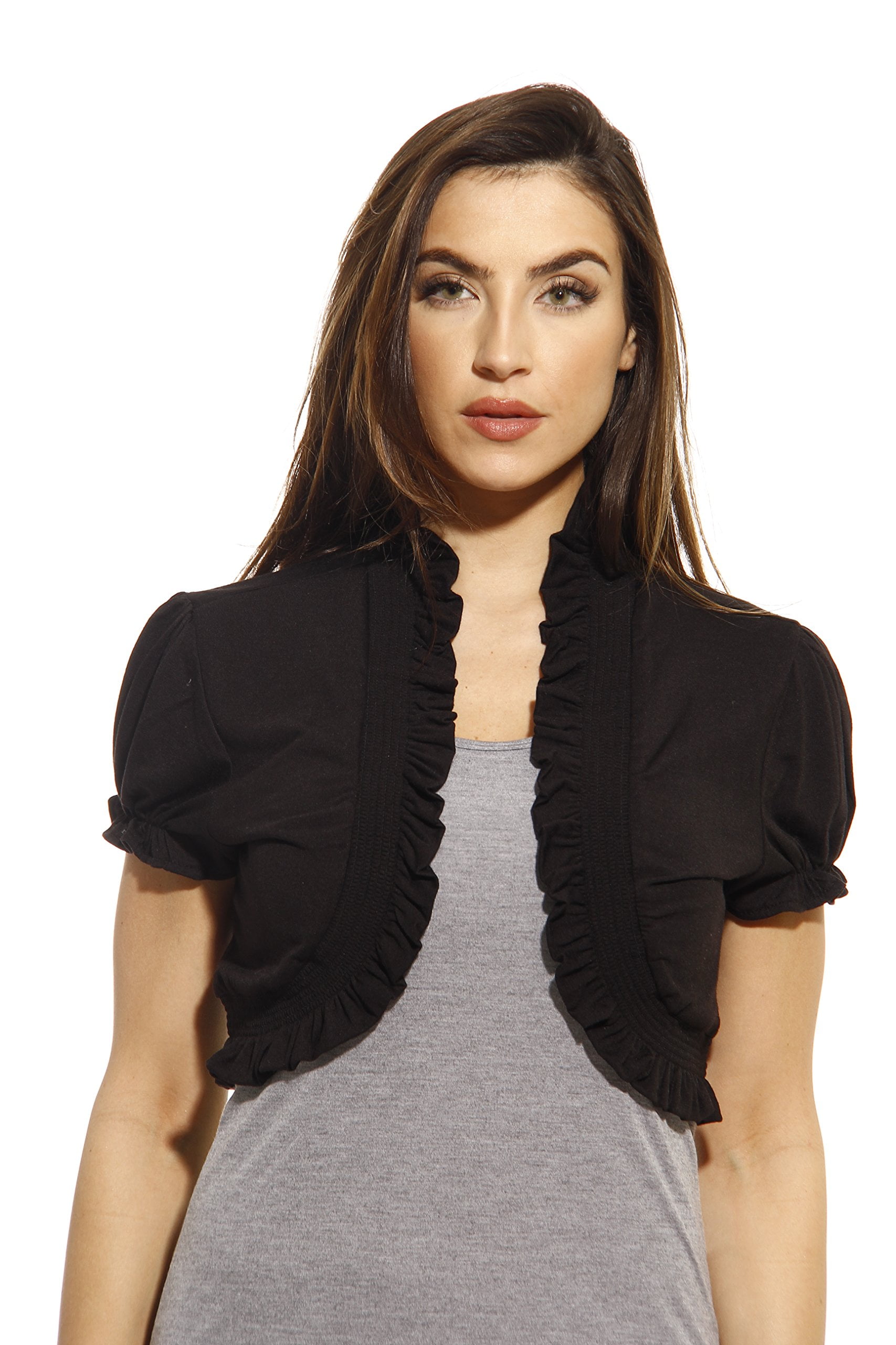 Just Love Jersey Knit Shrug Women Cardigan Shrugs (Black, 1X) - Walmart ...