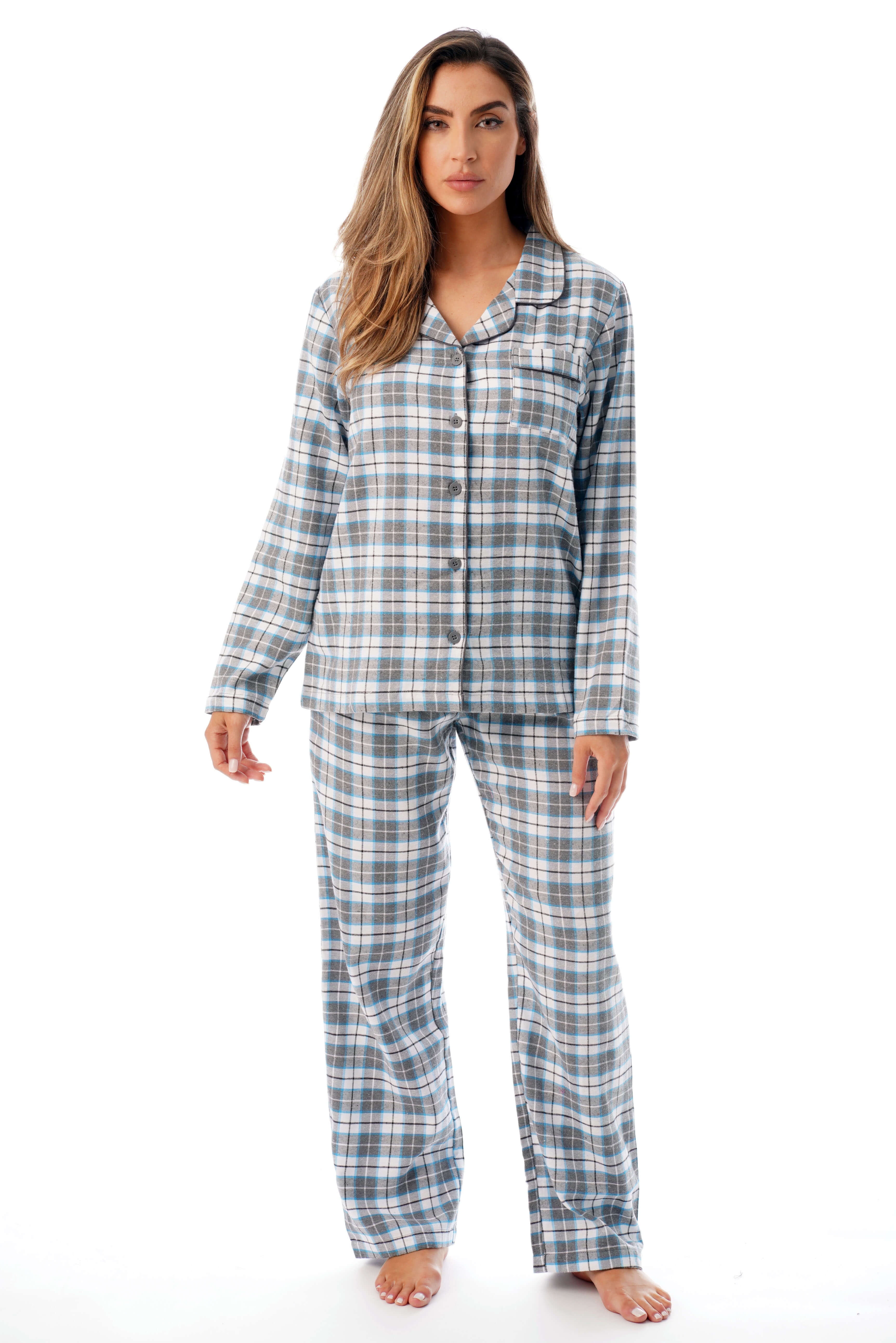 Just Love Cotton Plaid Pajamas for Women, Plus Size, Long Sleeve ...