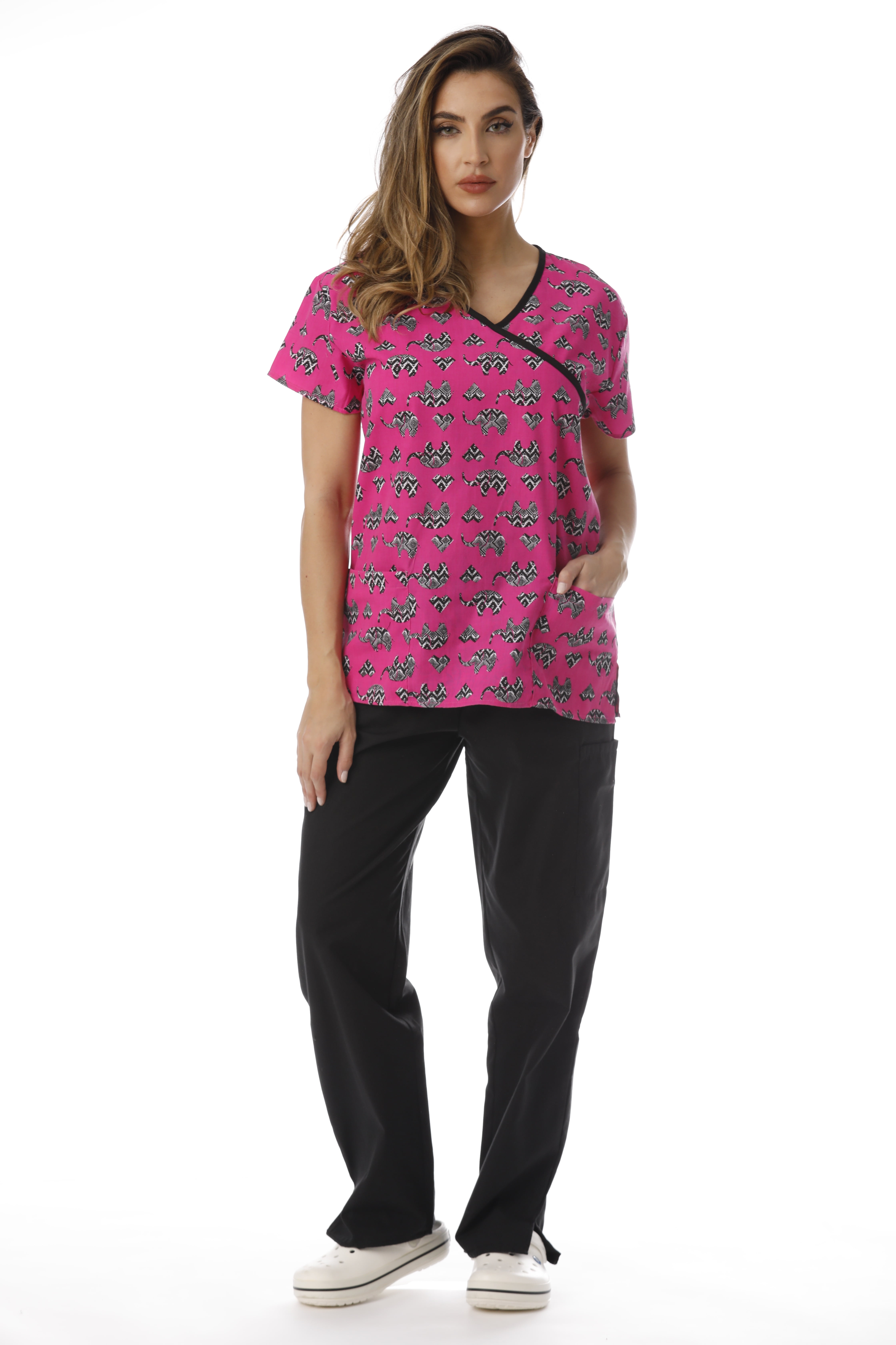 Just Love Nursing Scrubs Set for Women Print Scrubs (Love Paris, Large ...