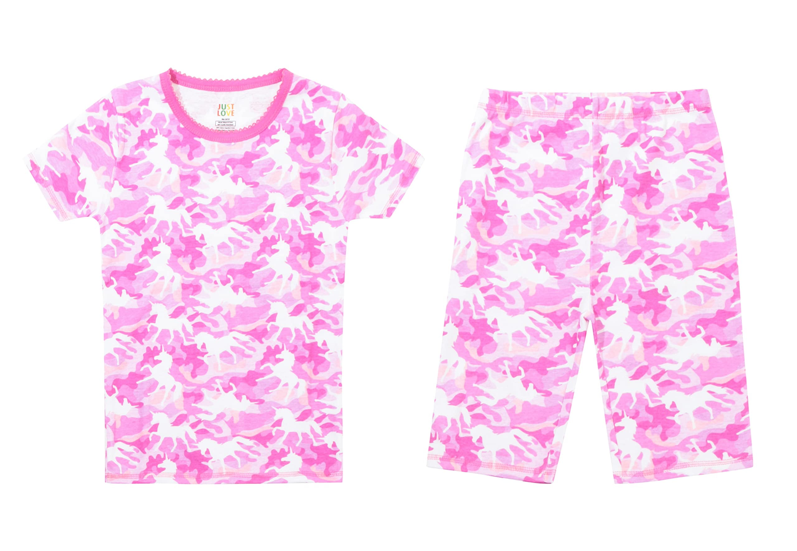 Just Love Pajamas for Girls Snug-Fit Cotton Girls PJ Set Short Sleeve ...