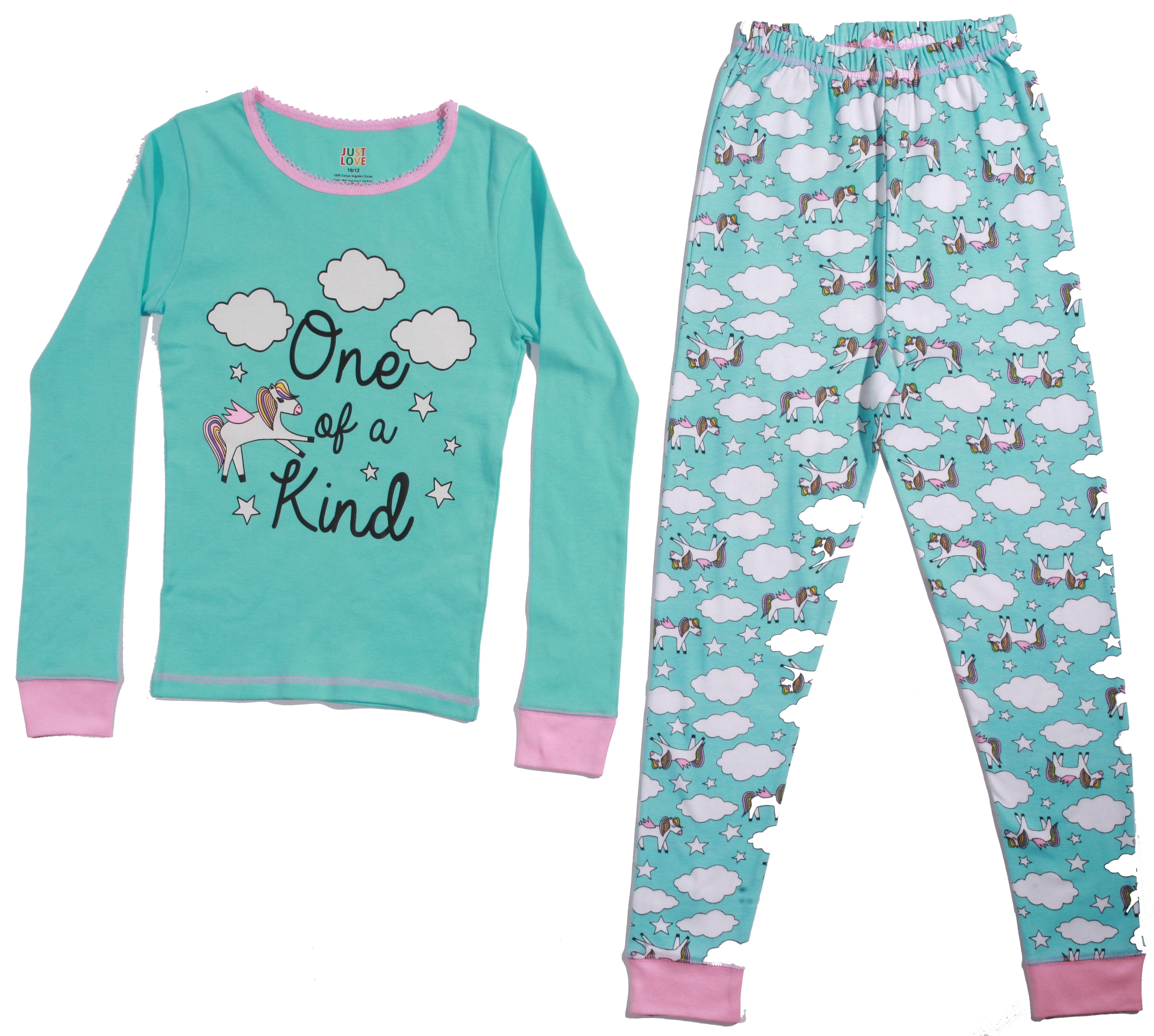 Just Love Girls' Soft and Snug-Fit Cotton Pajamas: Kid's PJ Set (Light ...