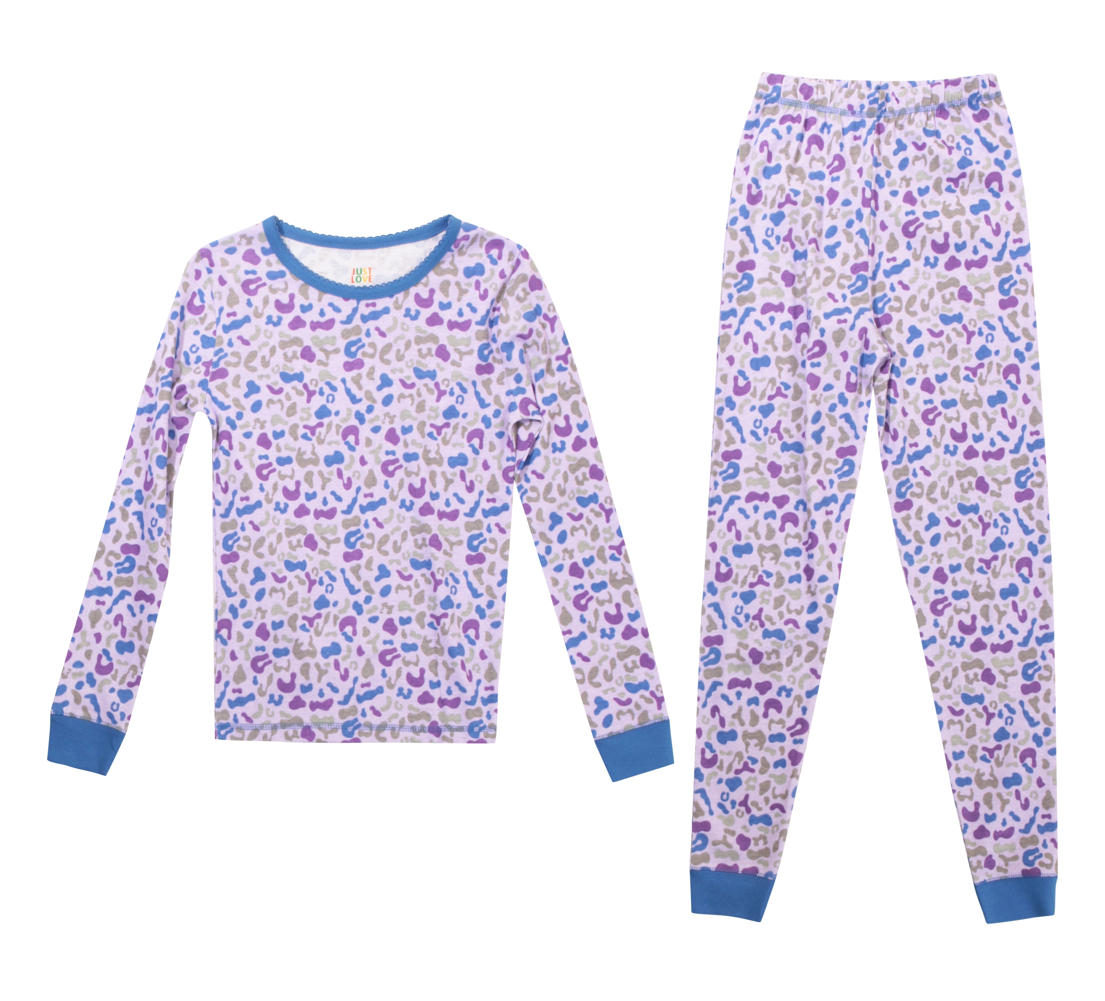 Just Love Pajamas for Girls Snug-Fit Cotton Kids PJ Set (Purple ...