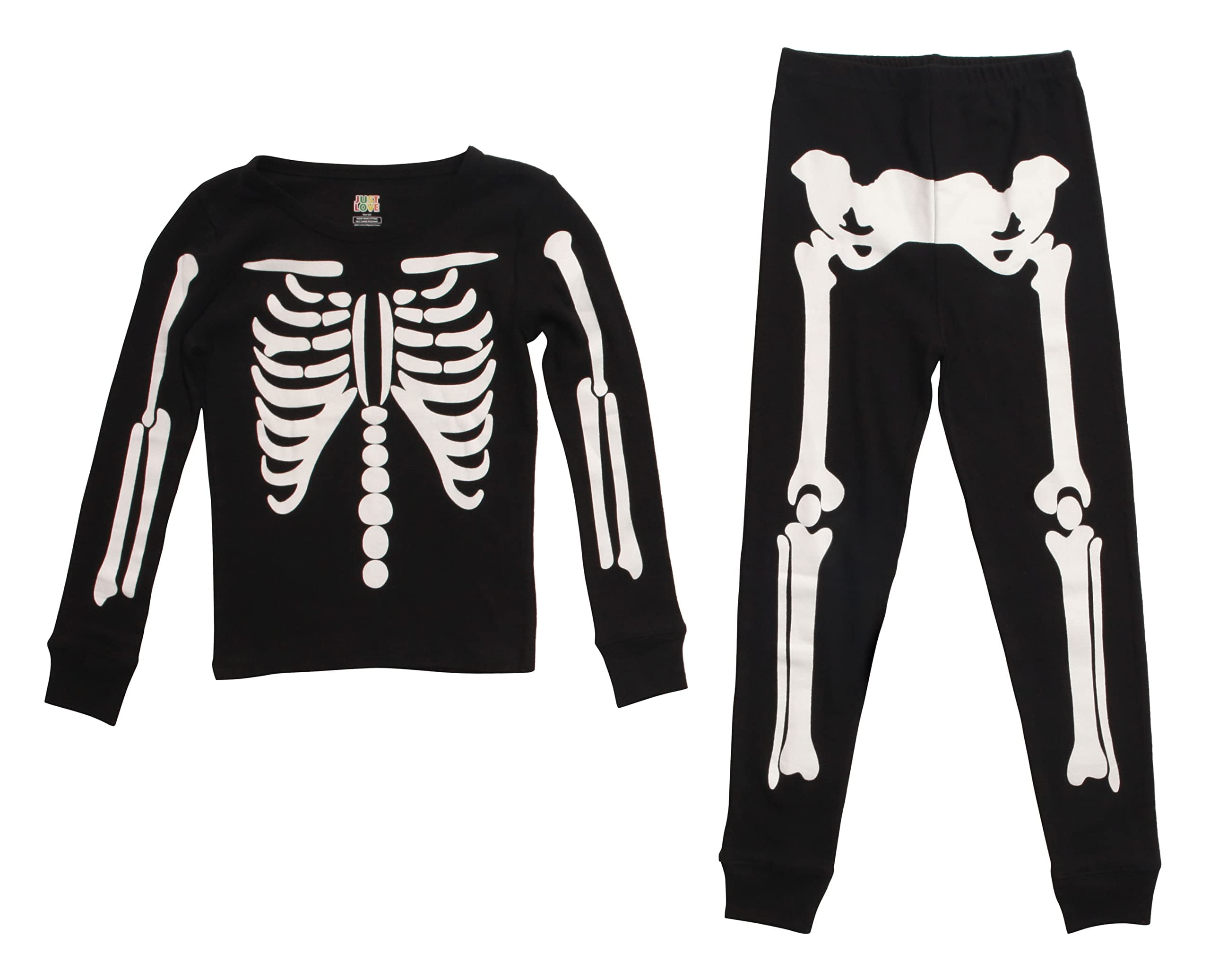 Just Love Pajamas for Girls Snug-Fit Cotton Kids PJ Set (Skeleton Girls ...
