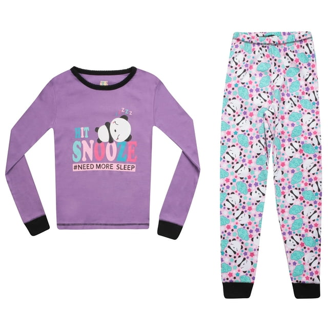 Just Love Kids' Snug-Fit Cotton Pajamas for Girls (White - More Sleep ...