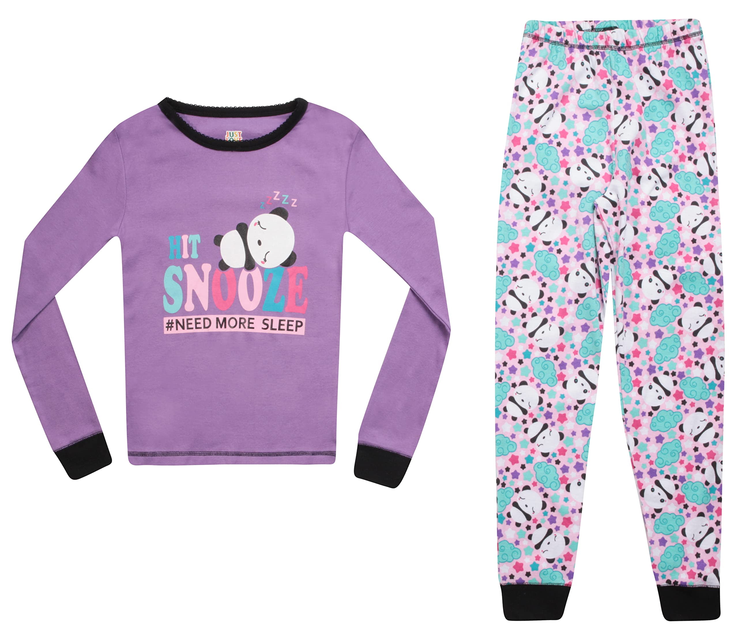 Just Love Pajamas for Girls Snug-Fit Cotton Kids PJ Set (White - More ...