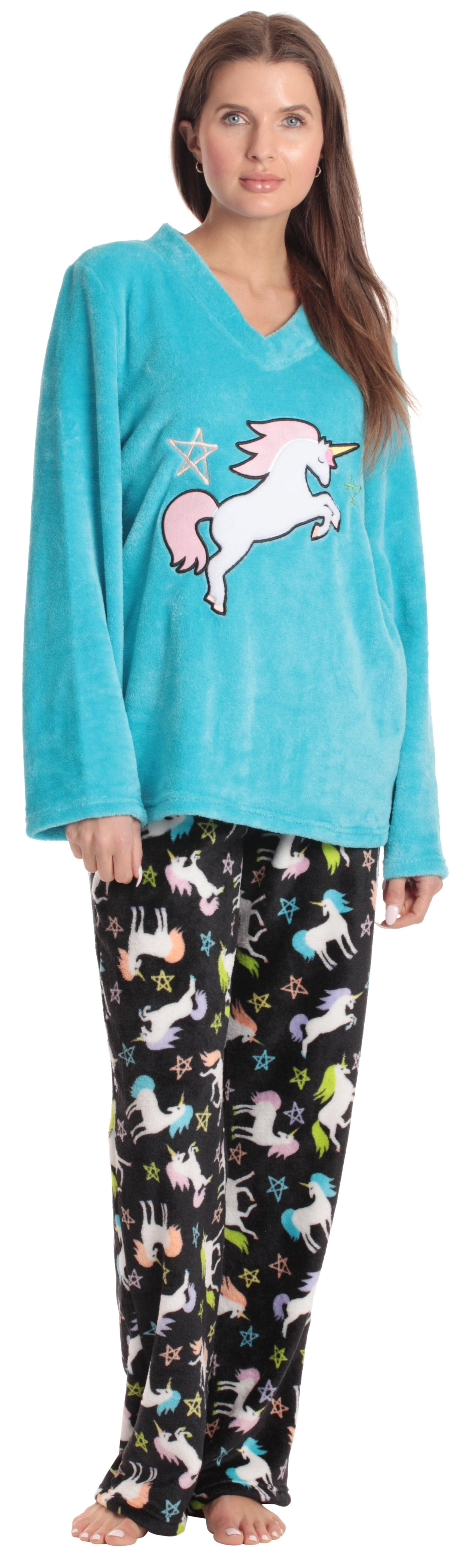 Just Love Plush Pajama Sets for Women (Unicorn Stars, 1X) - Walmart.com