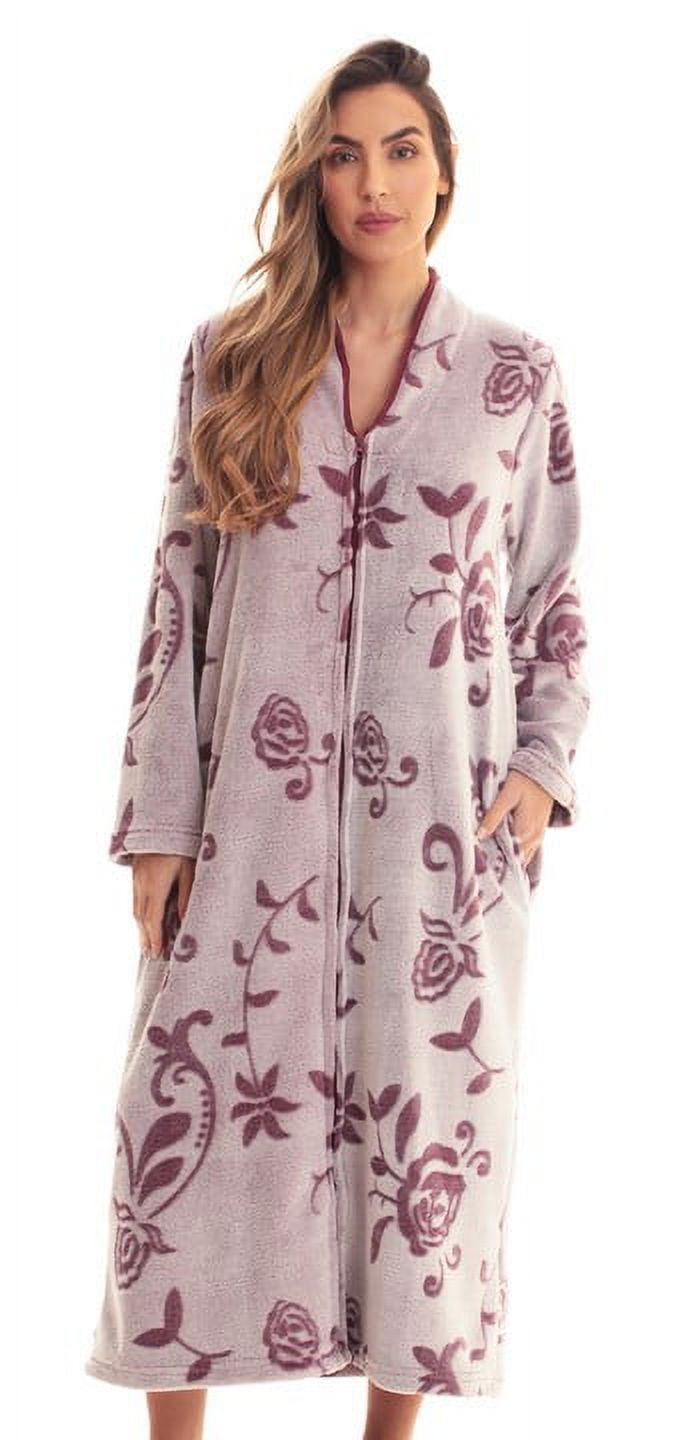 Just Love Plush Zipper Lounger Robe 6794 (Small, Wine) - Walmart.com