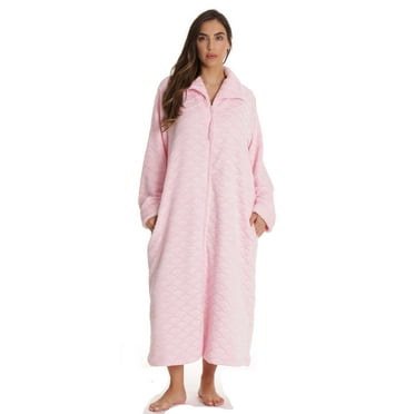 Just Love Textured Plush Zipper Lounger Robe for Women (Coral, Large ...