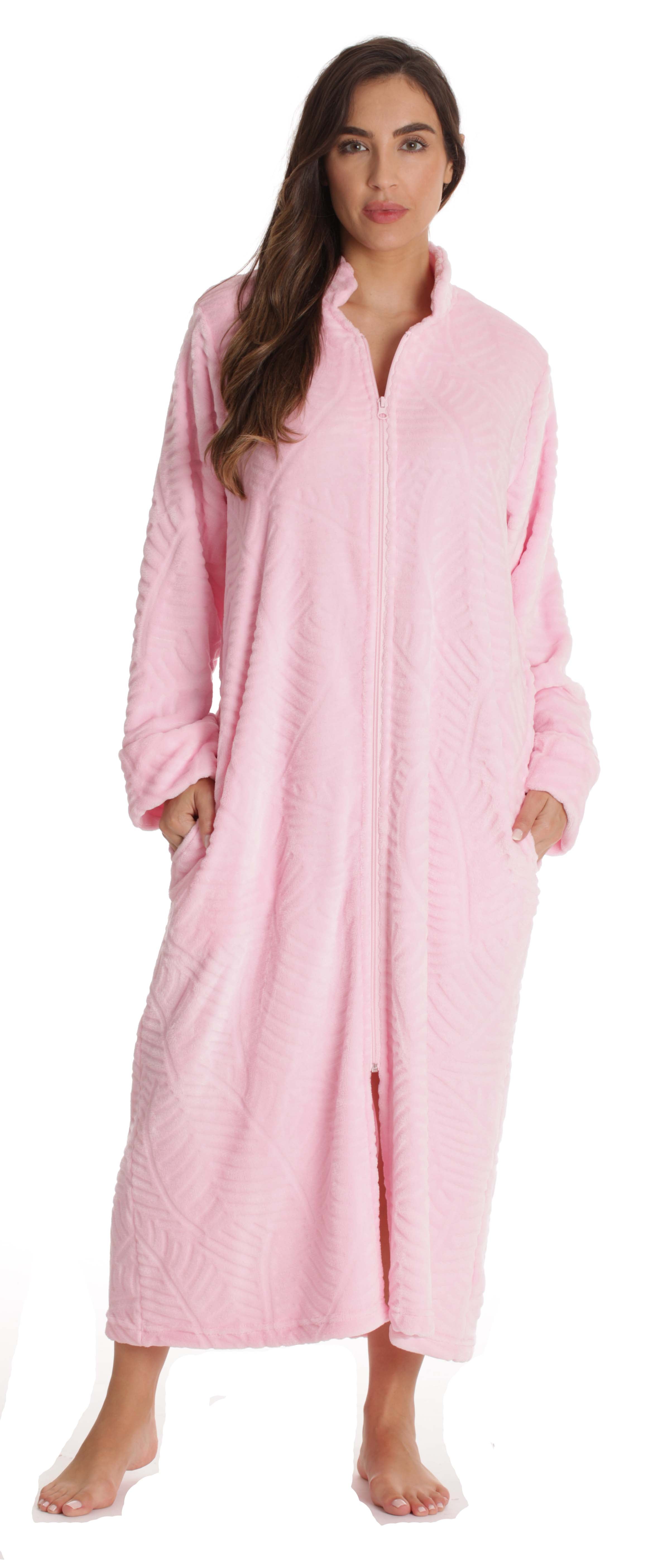 Just Love Plush Zipper Lounger Robe, 100% Polyester Microfleece, Cozy ...