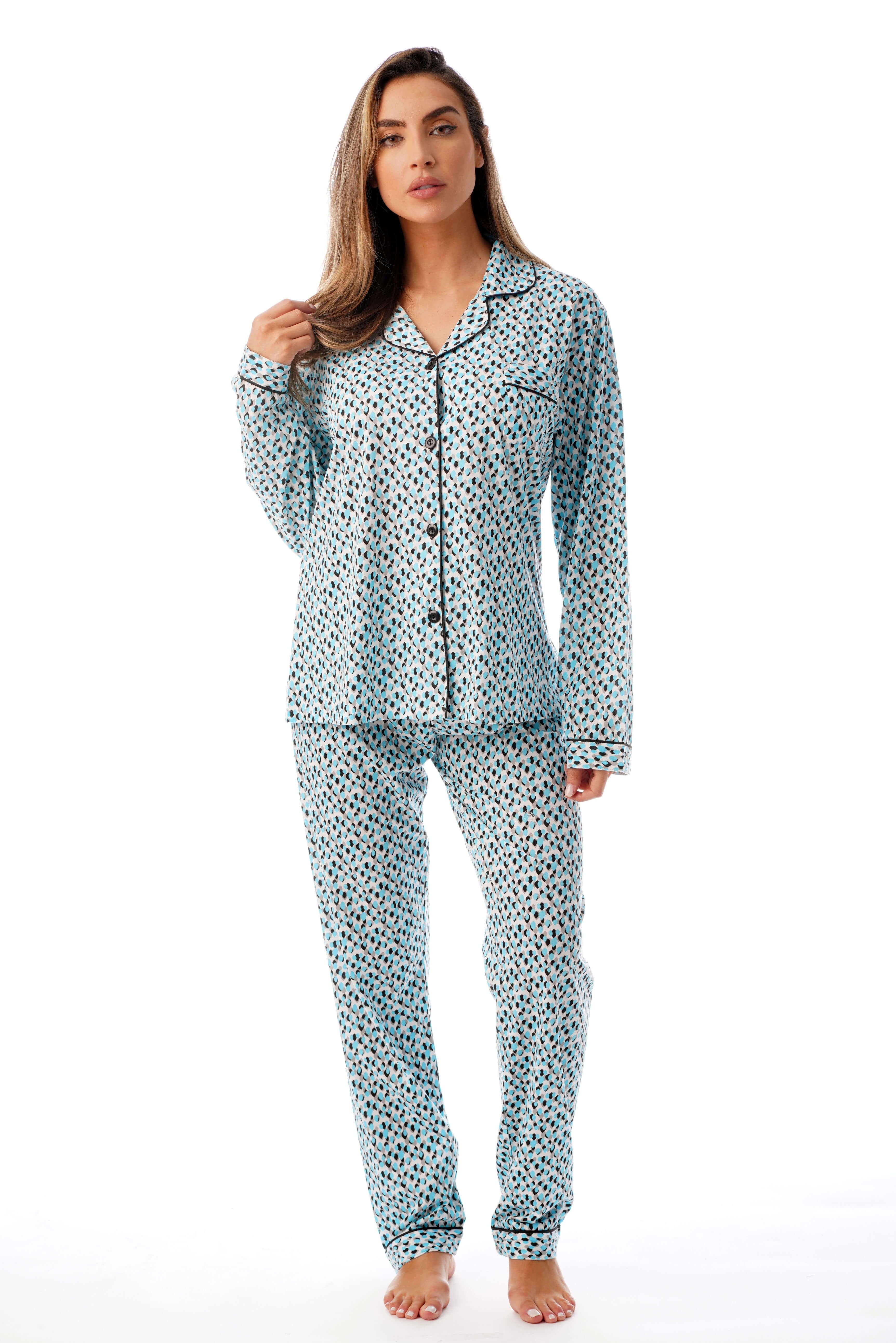 Just Love Printed Button Front PJ Pant Set 6759-10353-3X (Teal ...