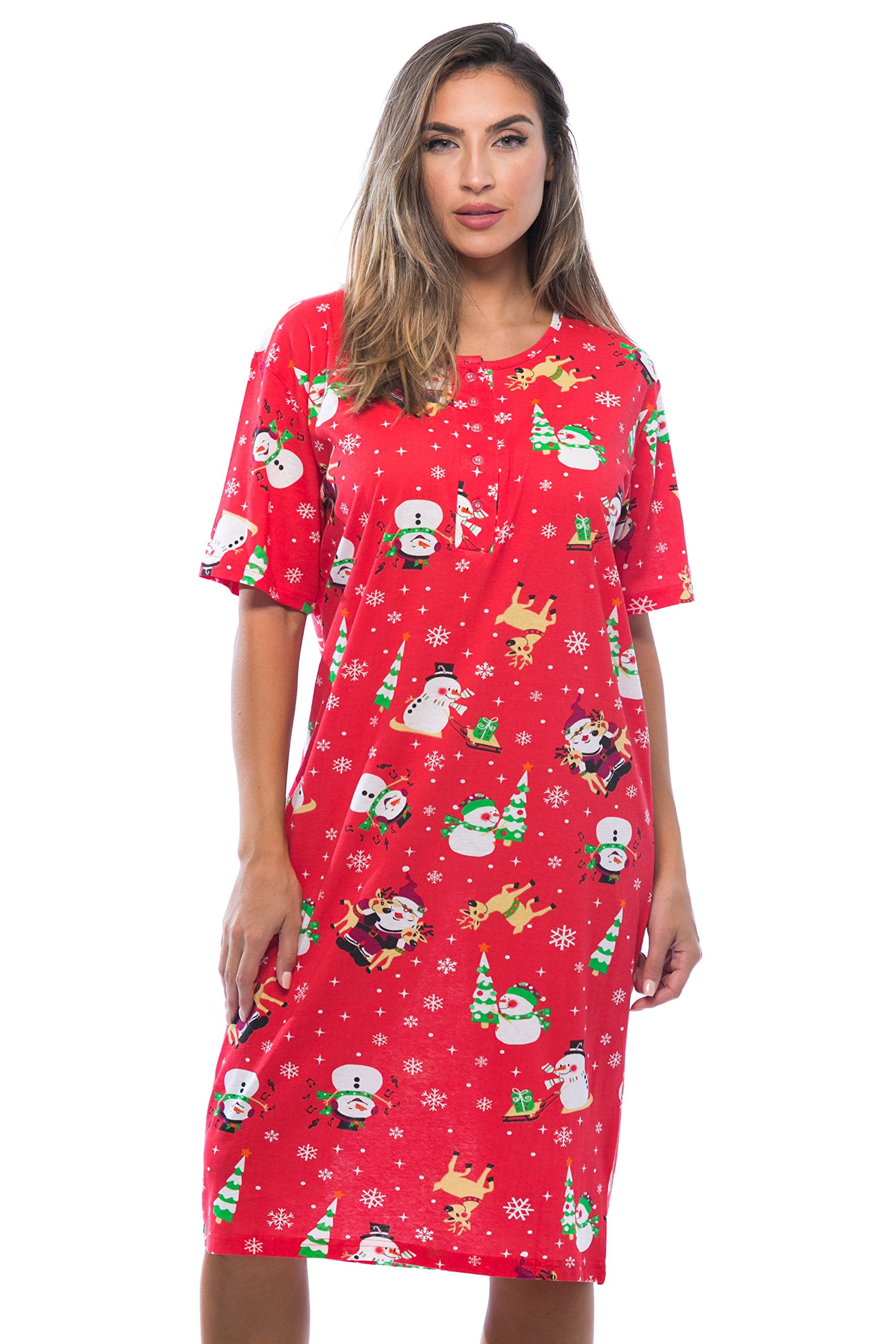 Just Love Short Sleeve Nightgown Sleep Dress for Women 4360-10018-GRY ...