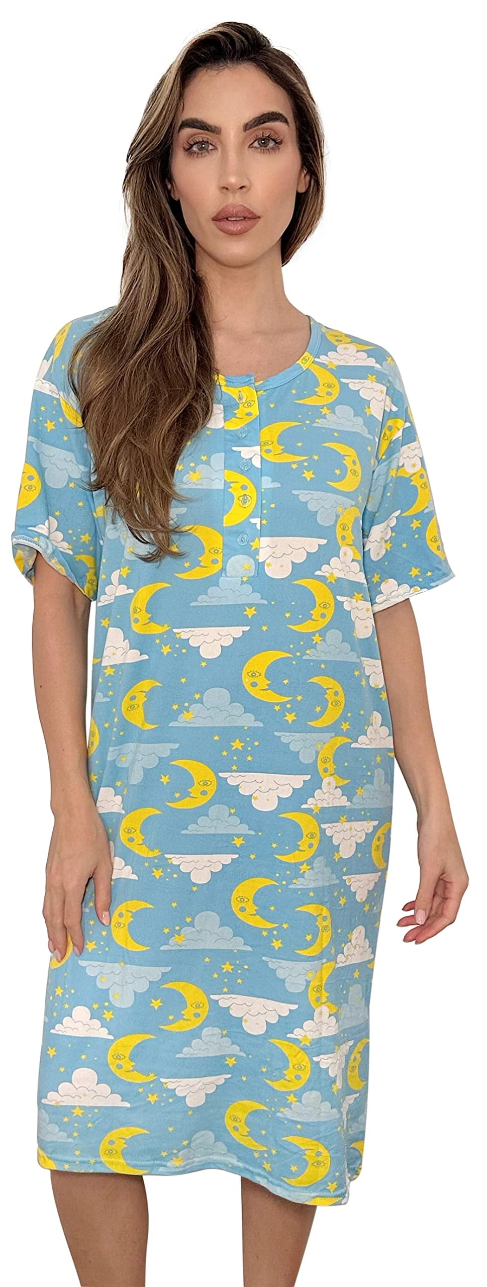 Just Love Short Sleeve Nightgown Sleep Dress for Women (Blue - Perfect ...