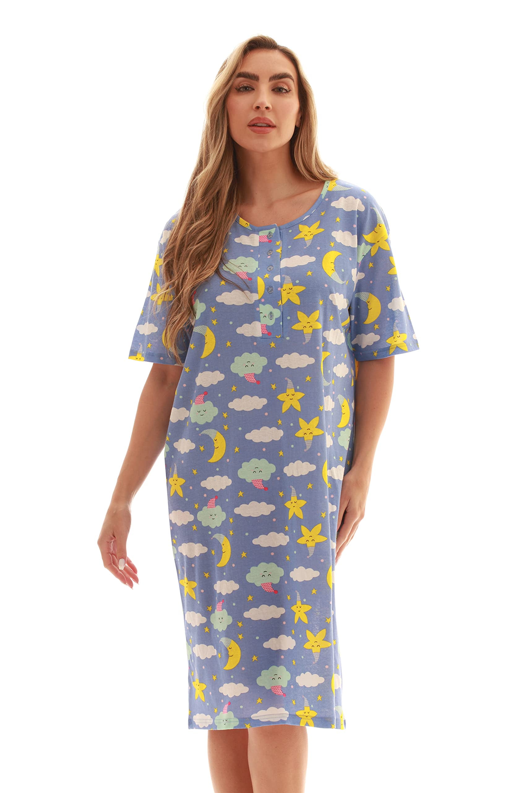 Just Love Short Sleeve Nightgown Sleep Dress for Women (Medium, Plum ...