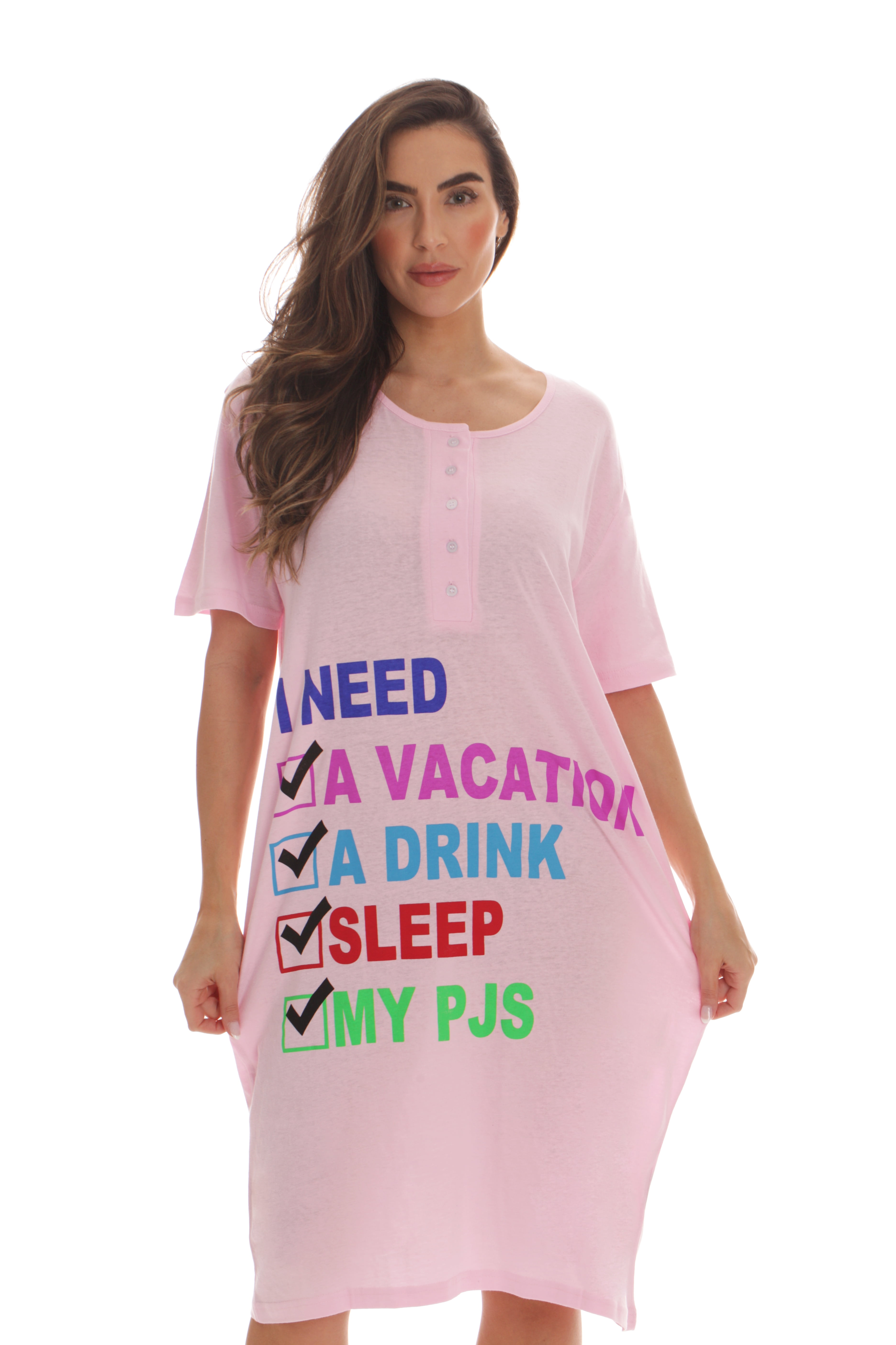 Just Love Short Sleeve Nightgown Sleep Dress for Women Sleepwear ...