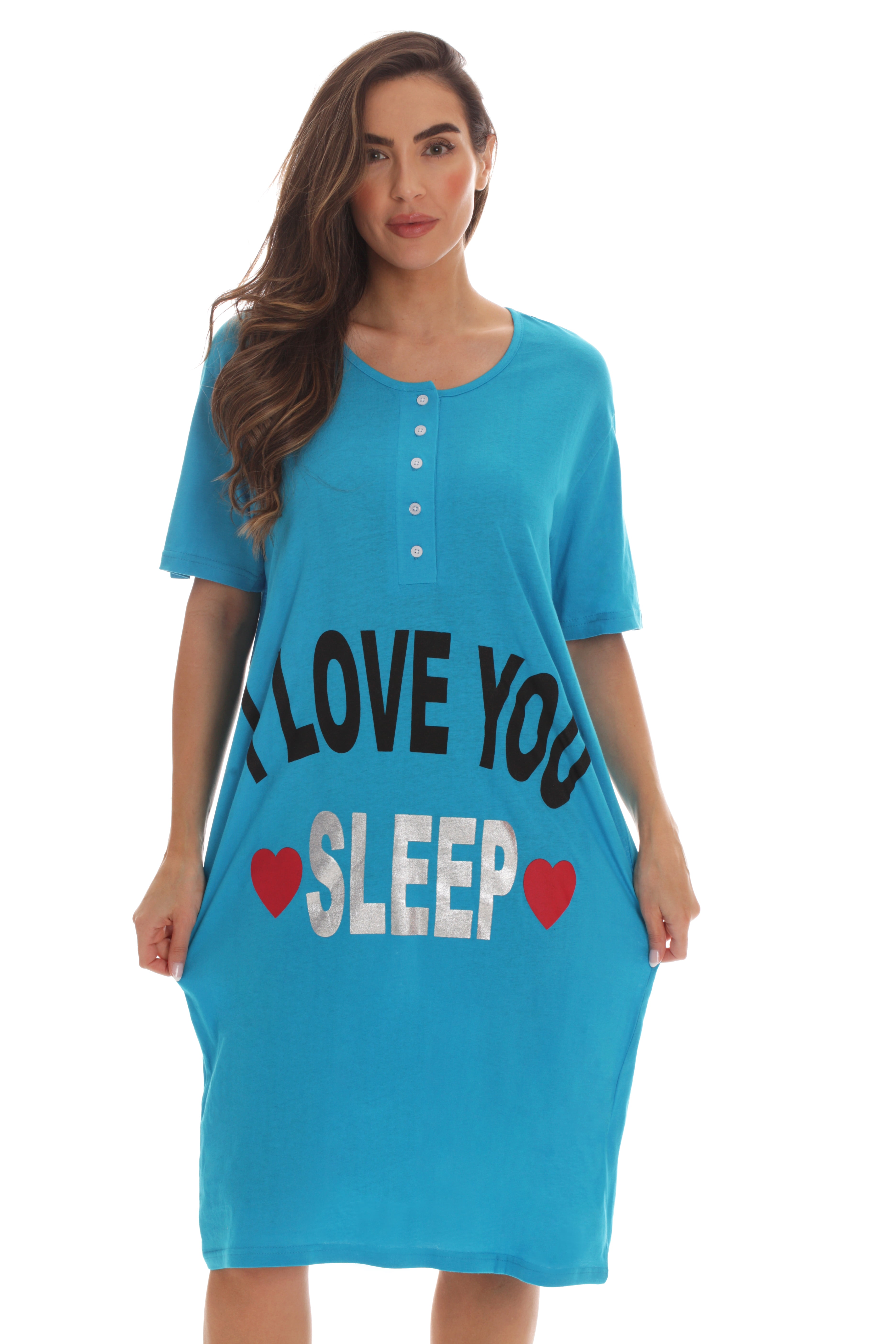 Just Love Short Sleeve Nightgown Sleep Dress for Women Sleepwear ...