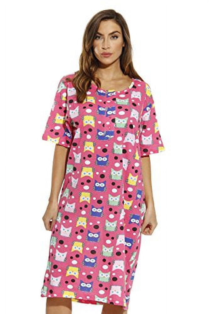 Just Love Short Sleeve Nightgown, Owl Dots Print, 100% Cotton Sleepwear ...