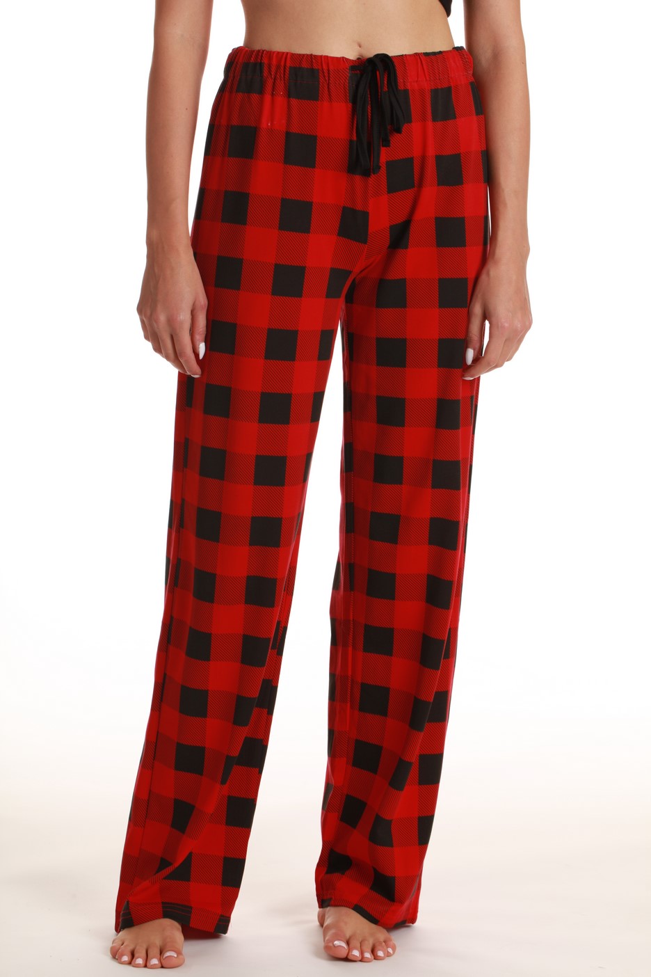 Plaid Plush Fleece Pajama Pant (Buffalo Plaid Red, Small) - Walmart.com