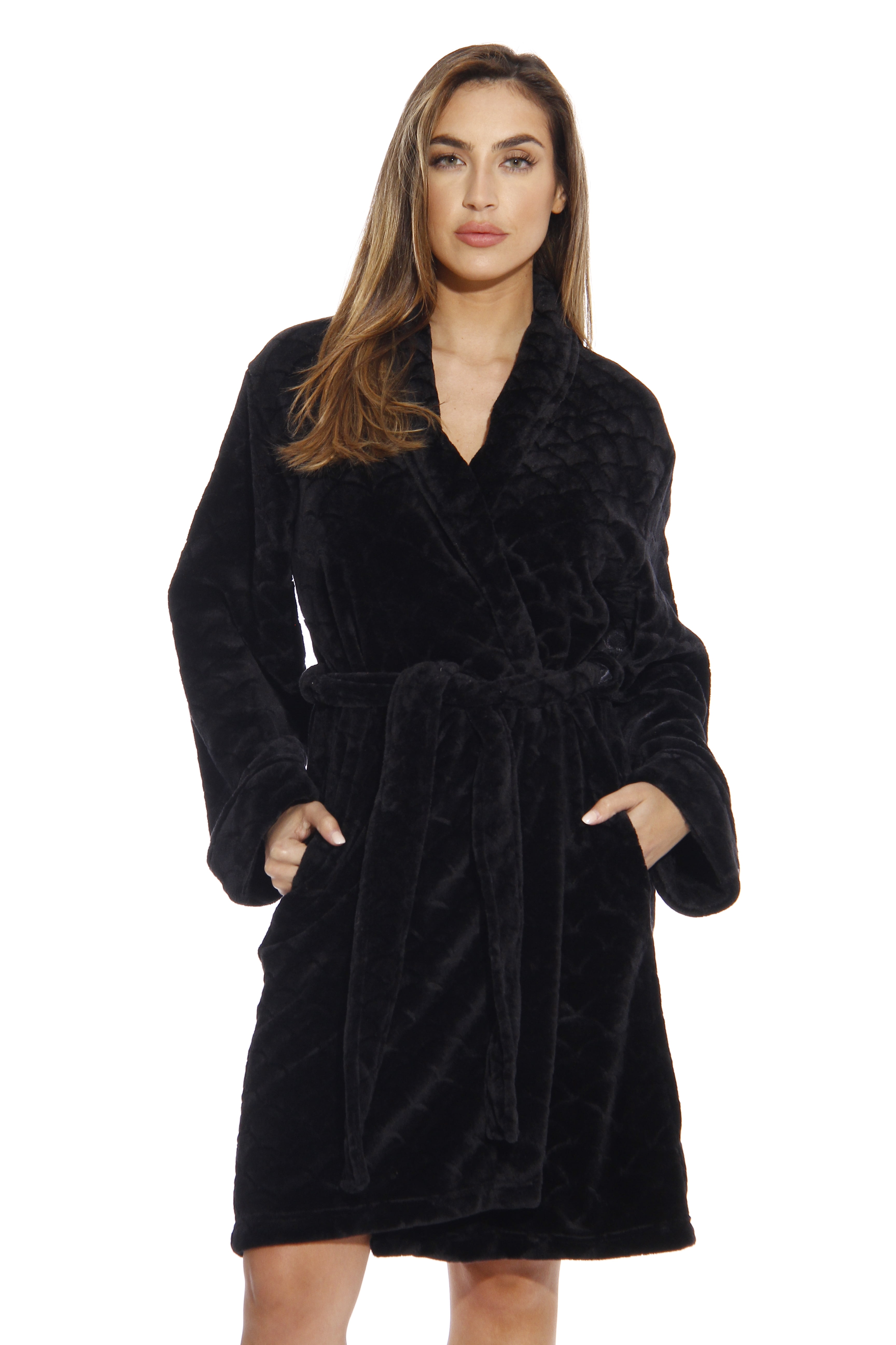 Just Love Solid Kimono Robes for Women (Black, 1X) - Walmart.com