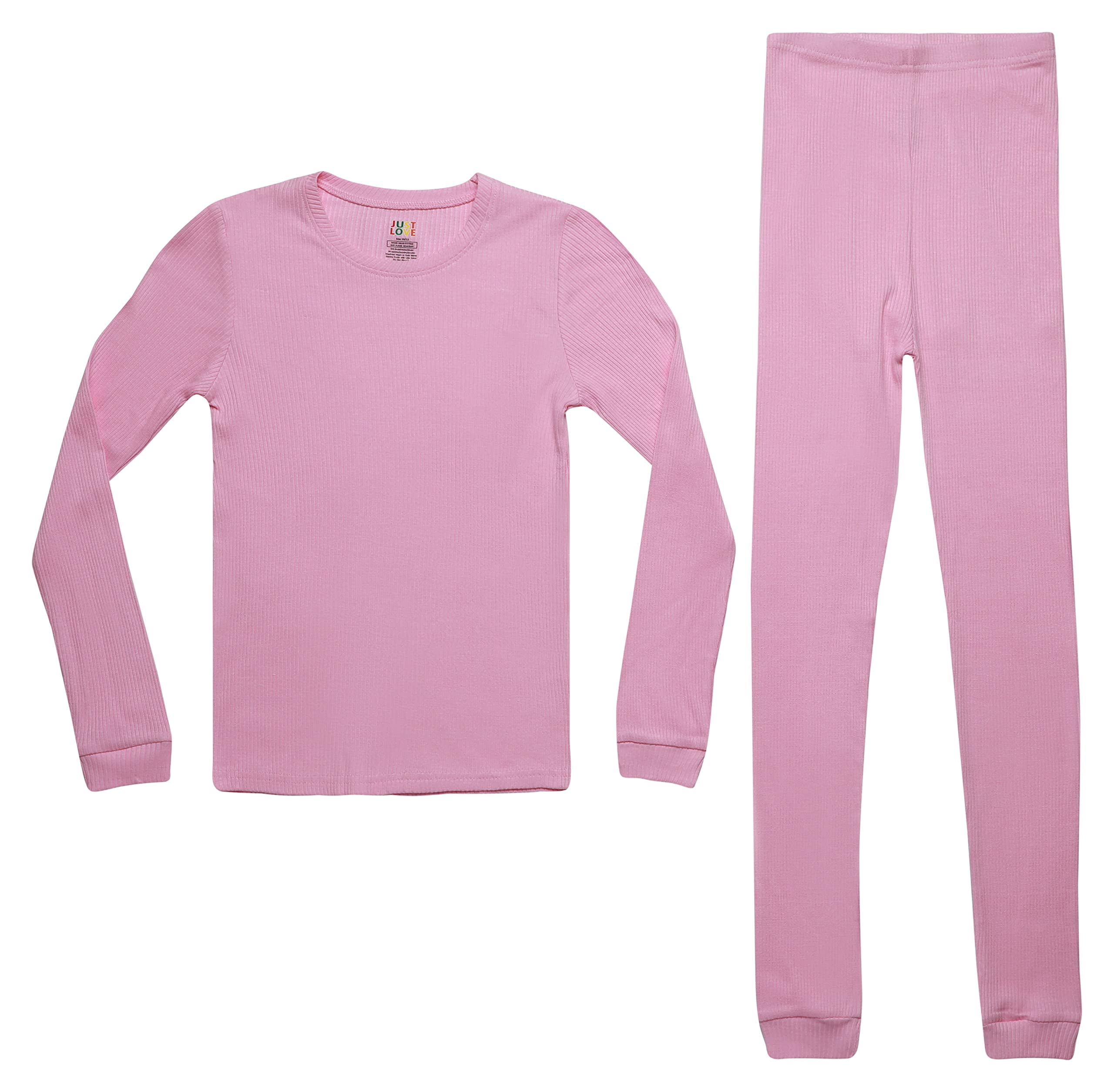 Just Love Cozy Pajamas for Girls, Solid Pink, Size 14-16, Toddler PJ ...