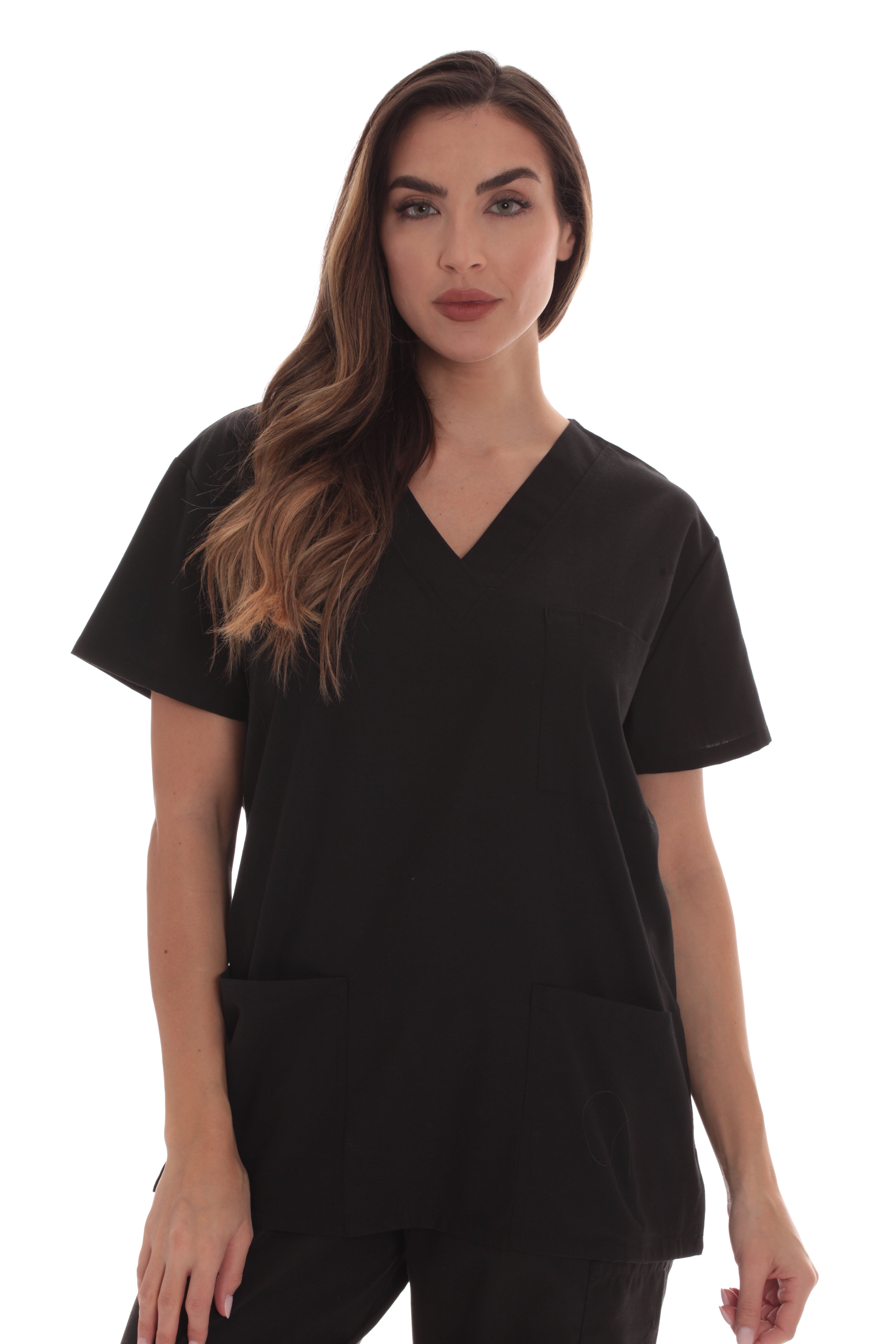 Just Love Solid Scrub Top for Women with Pockets and V-Neck ...