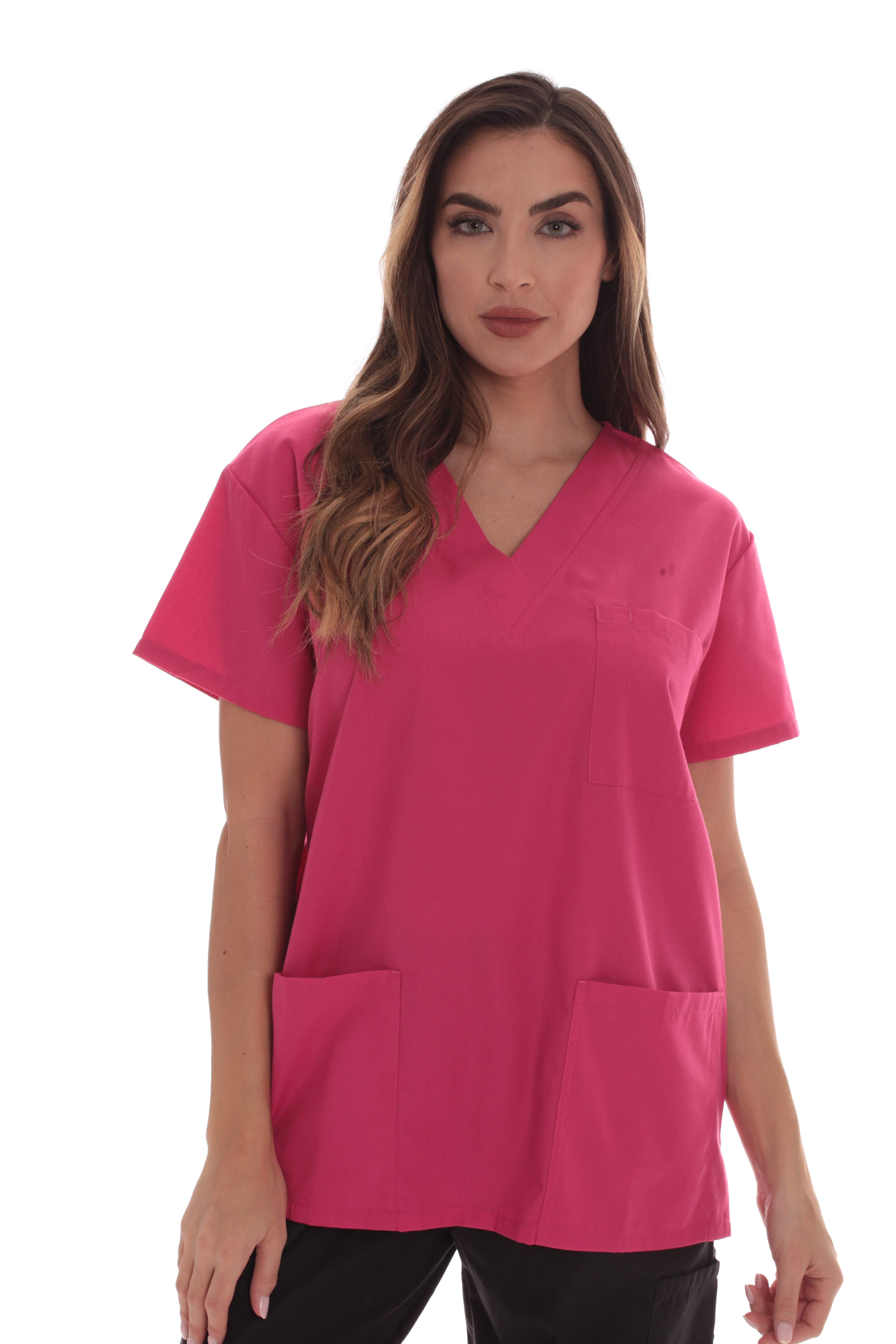 Just Love Solid Scrub Top for Women with Pockets and V-Neck ...