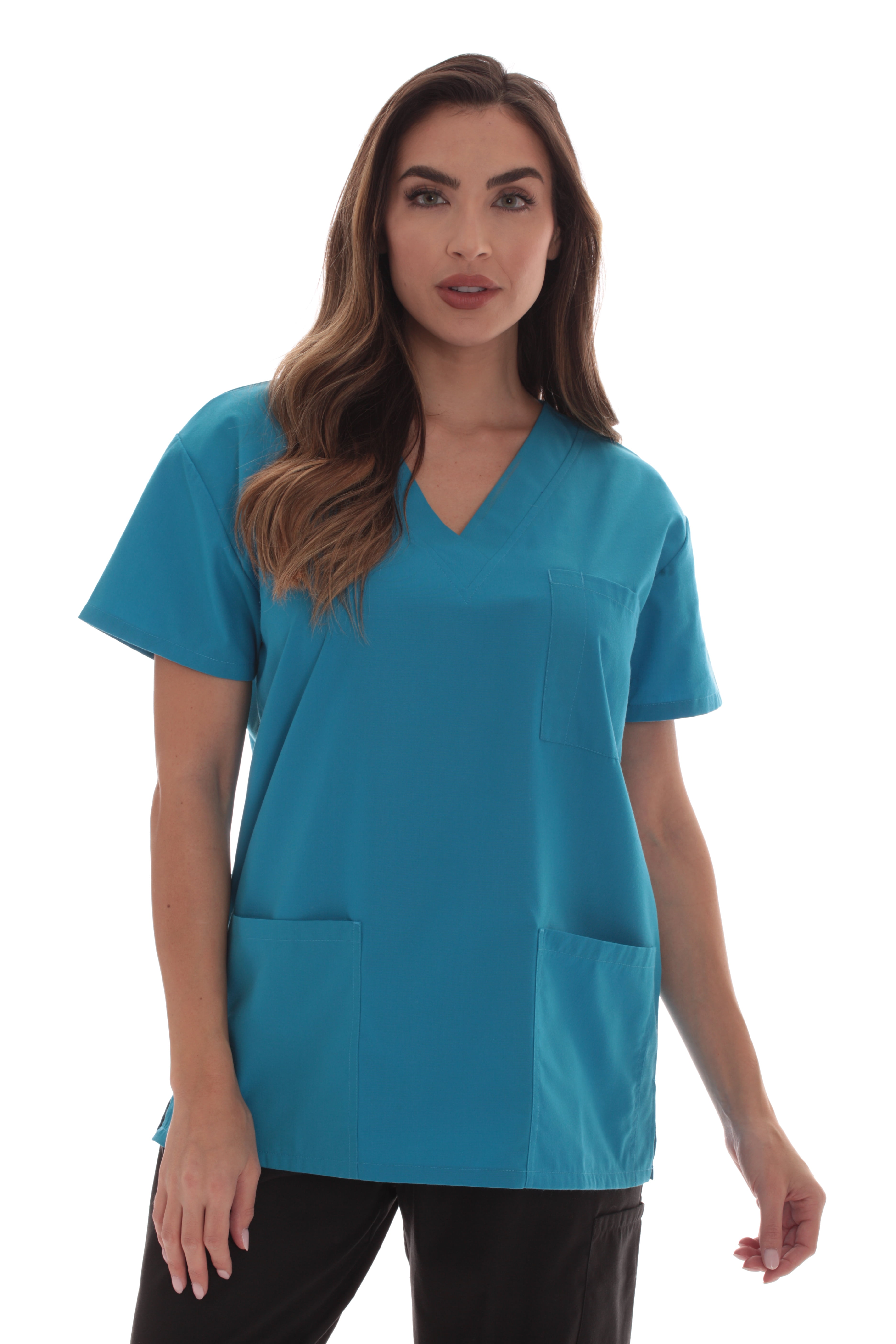 Just Love Solid Scrub Top for Women with Pockets and V-Neck ...