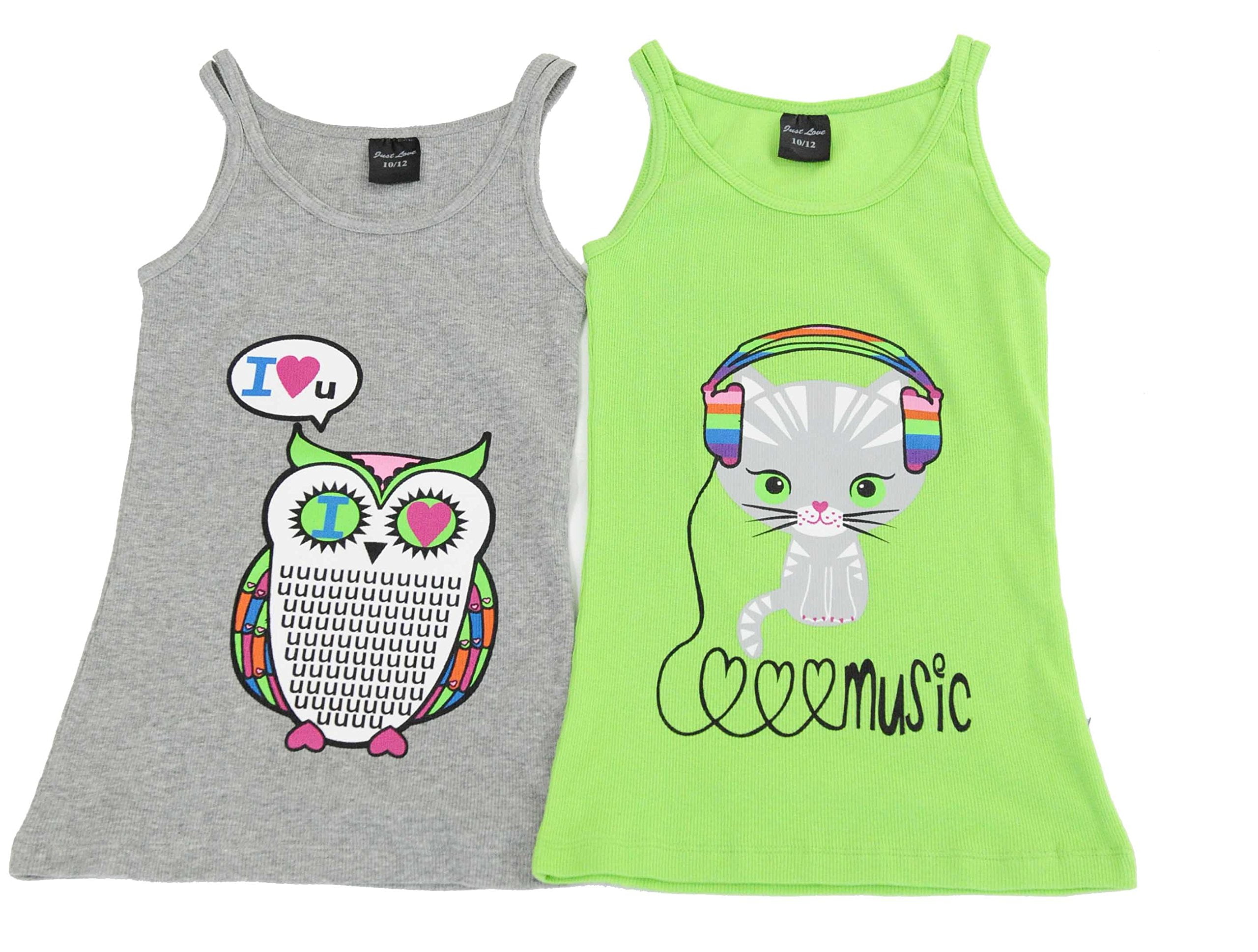 Just Love Tank Tops for Girls (Pack of 2) (Grey / Lime, 4-5) - Walmart.com