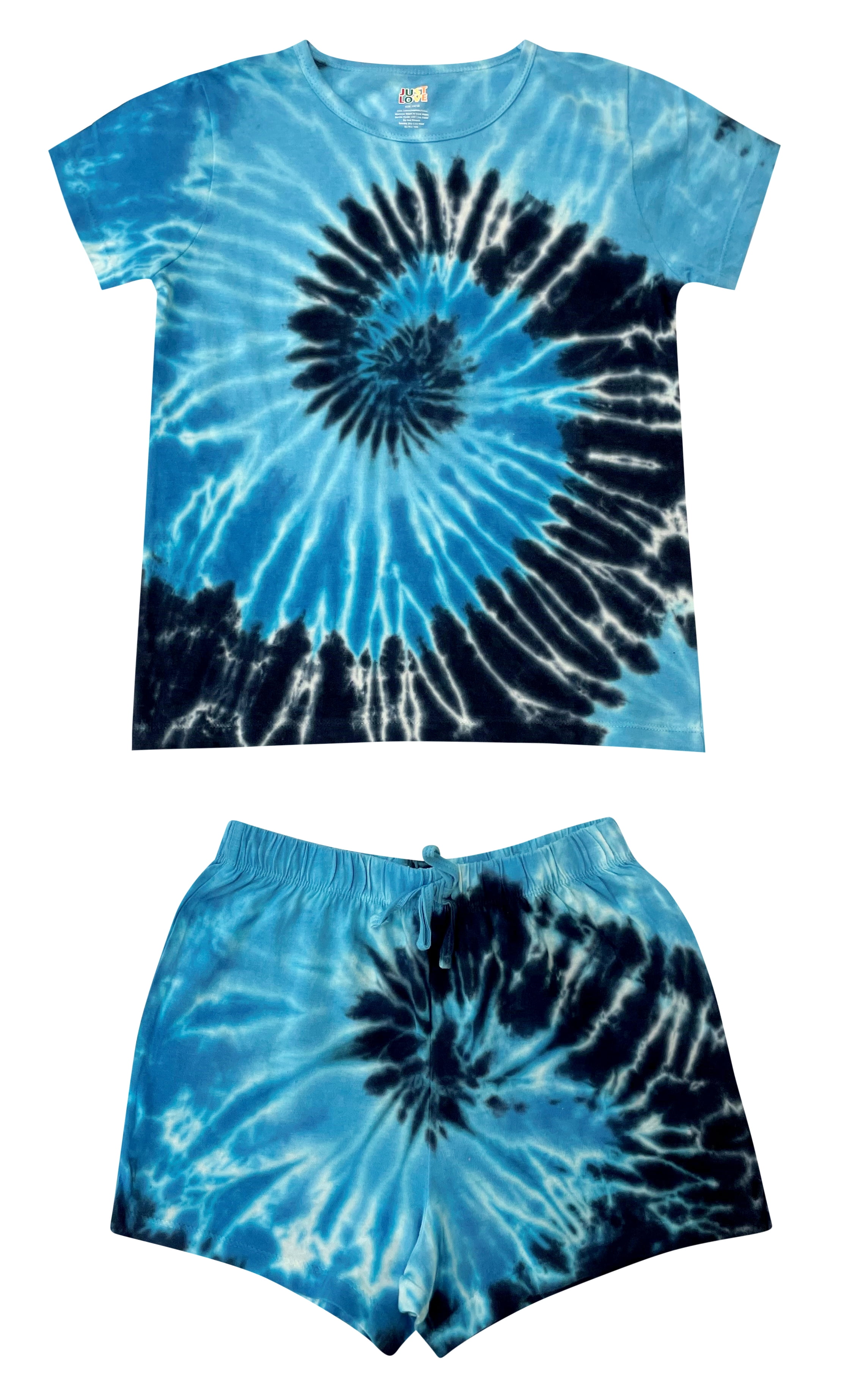 Just Love Tie Dye Clothes for Girls, Summer Cotton Short Sets, Blue ...