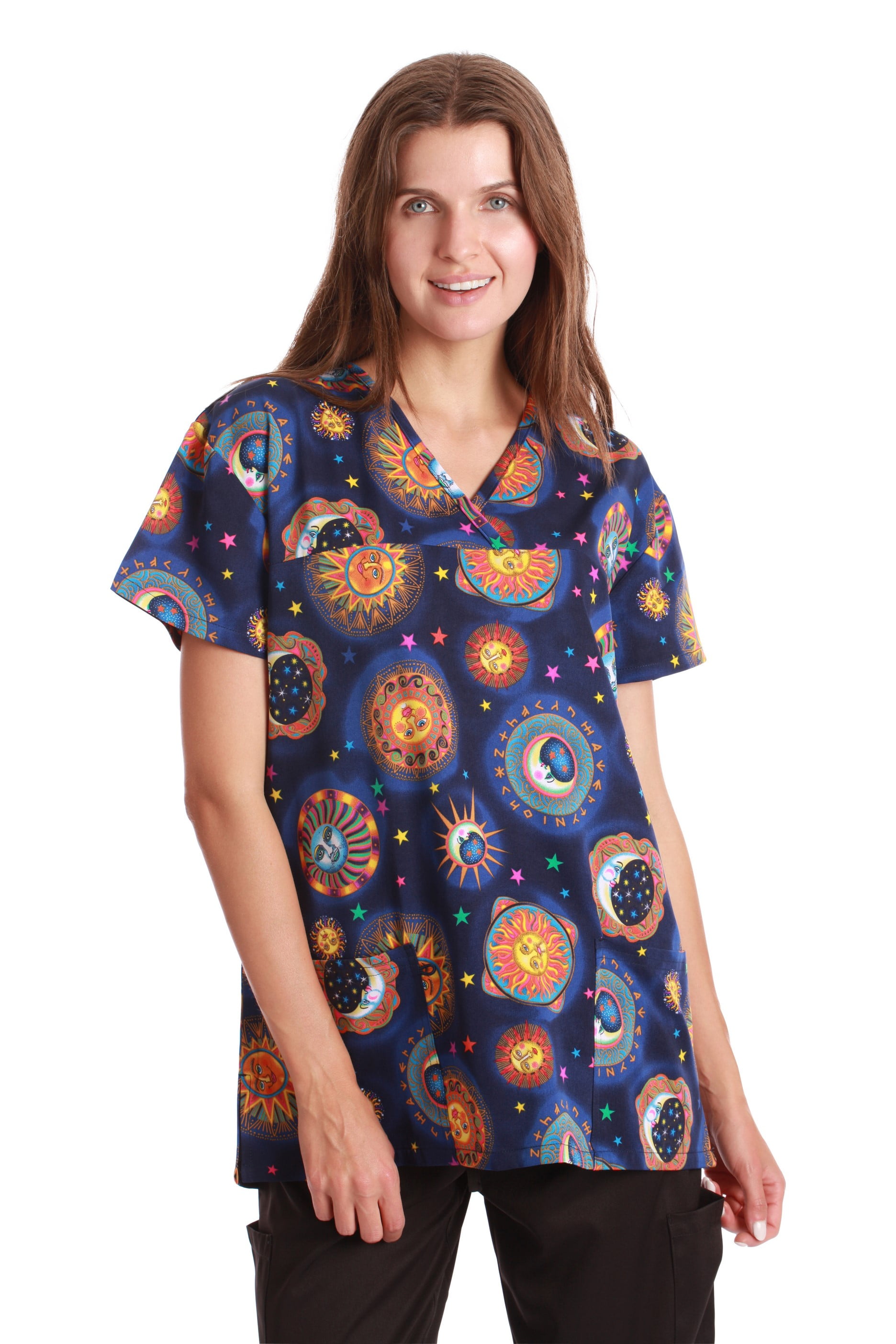 Just Love V-Neck Stretch Top for Women (Stretch Fabric Blue - Celestial, X-Small) - Walmart.com