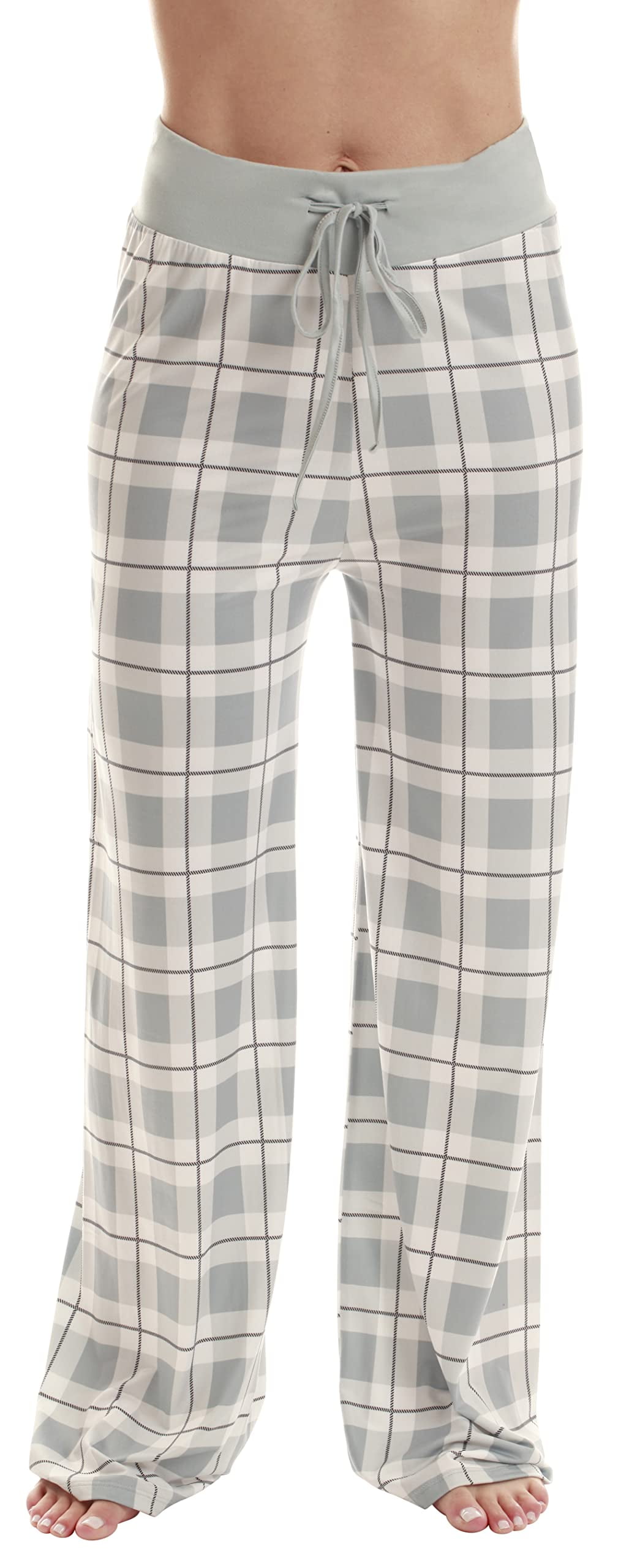 Just Love Women Buffalo Plaid Pajama Pants Sleepwear (Grey Black Plaid ...