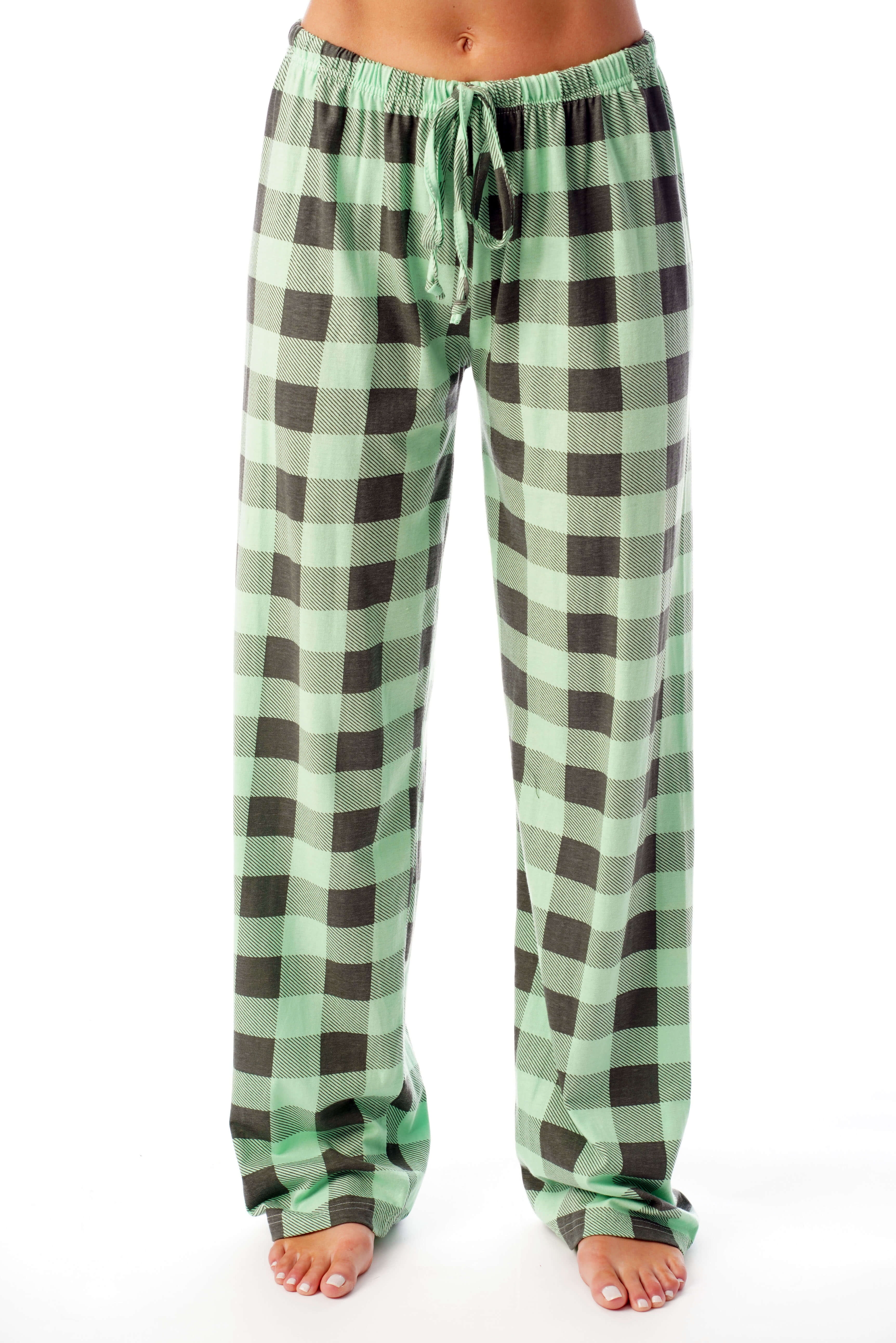 Just Love Women Buffalo Plaid Pajama Pants Sleepwear. (Mint Charcoal ...