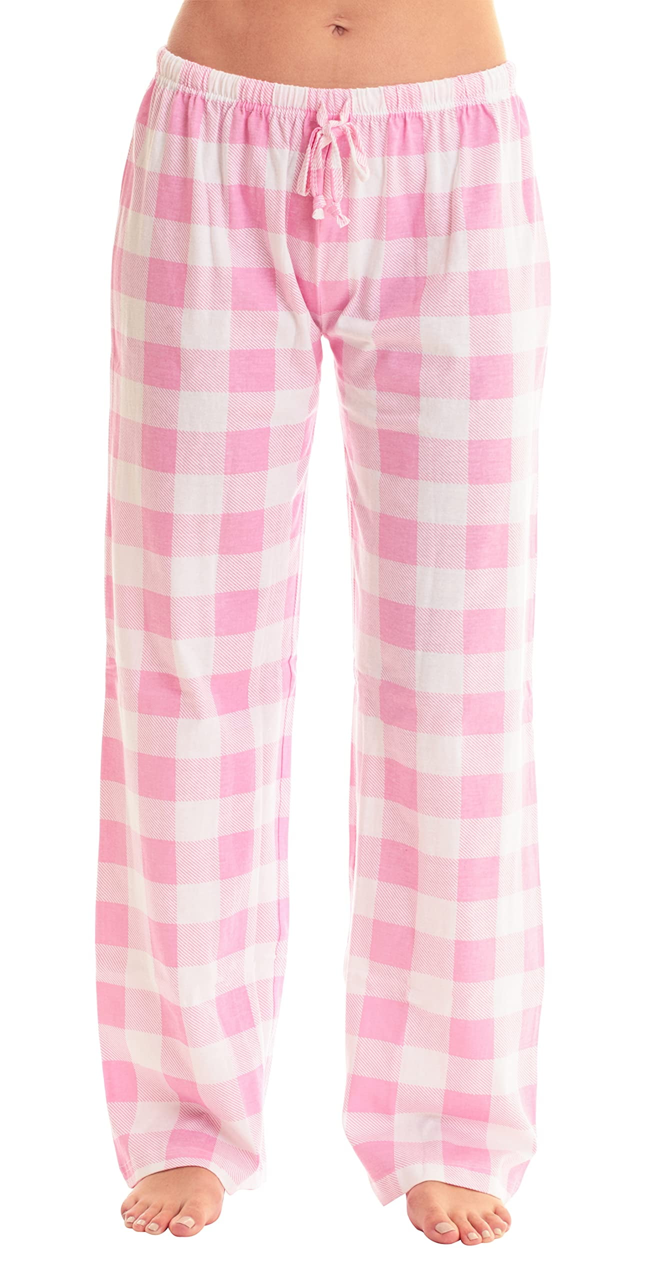 Just Love Women Buffalo Plaid Cotton Pajama Pants, Pink White, Plus ...