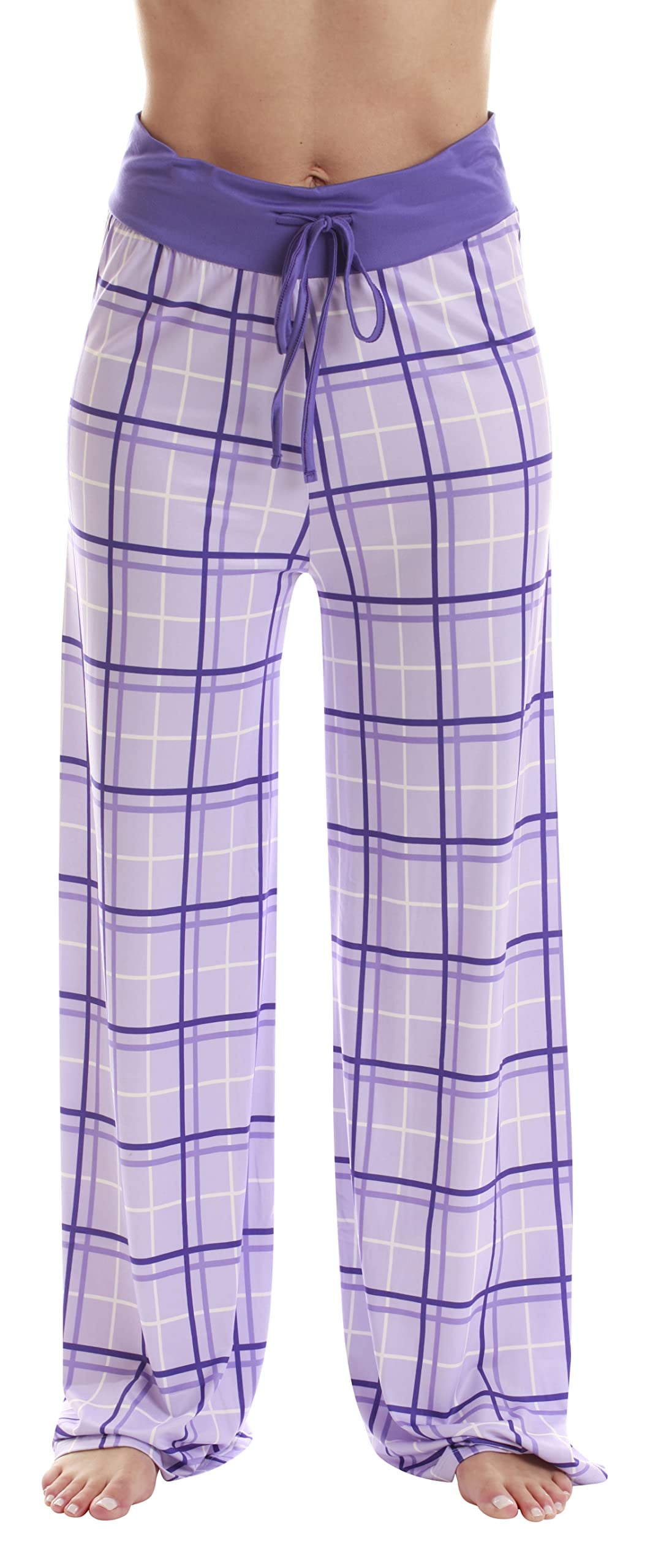 Just Love Women Buffalo Plaid Pajama Pants Sleepwear (Purple Plaid, 3X ...