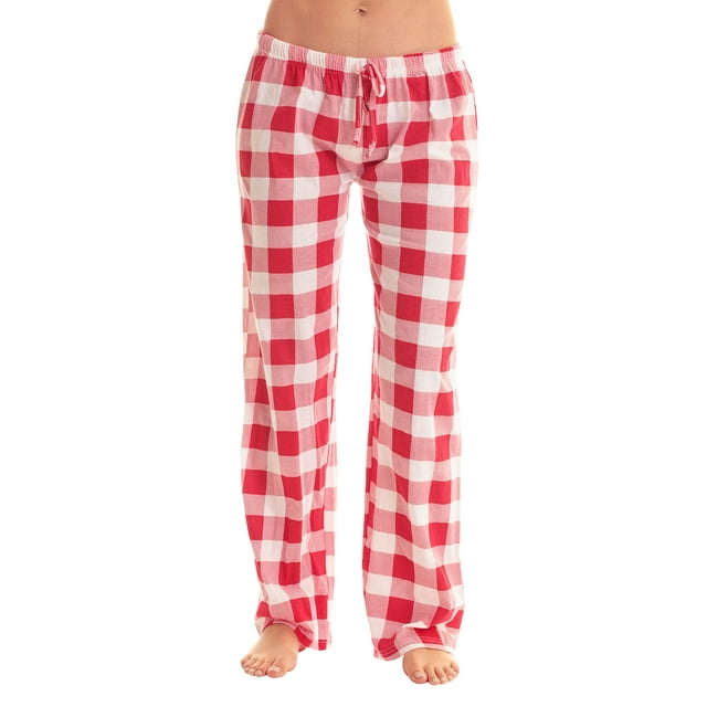 Just Love Women Buffalo Plaid Pajama Pants Sleepwear. (Red White ...