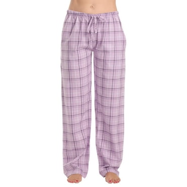 Just Love Women's Cotton Plus Size Plaid Pajama Pants Sleepwear (Purple ...