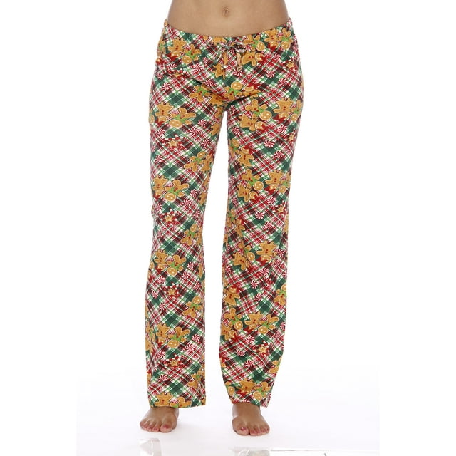 Just Love Women Pajama Pants Sleepwear Holiday Prints Gingerbread