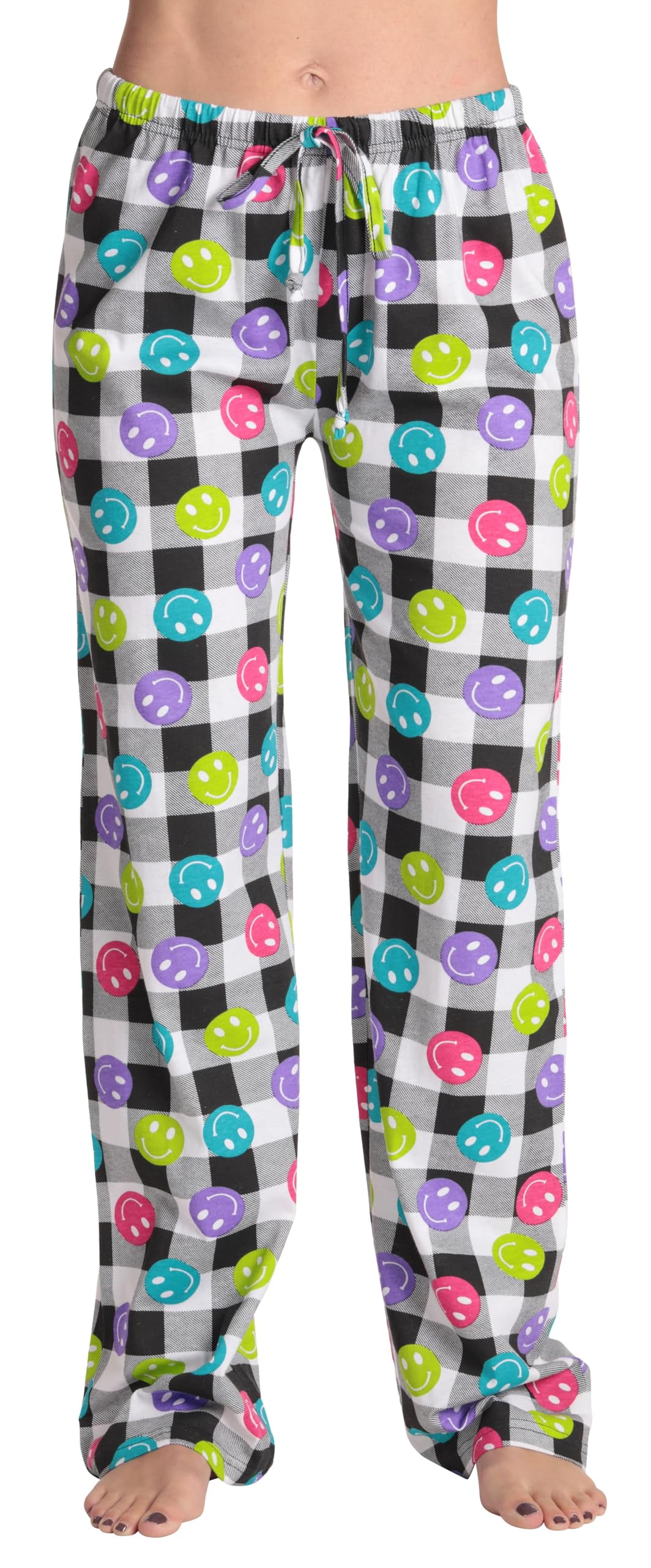 Just Love Women Pajama Pants Sleepwear Pajamas 6324-10767-2X (2X, Multi - Buffalo Plaid Smiley ...