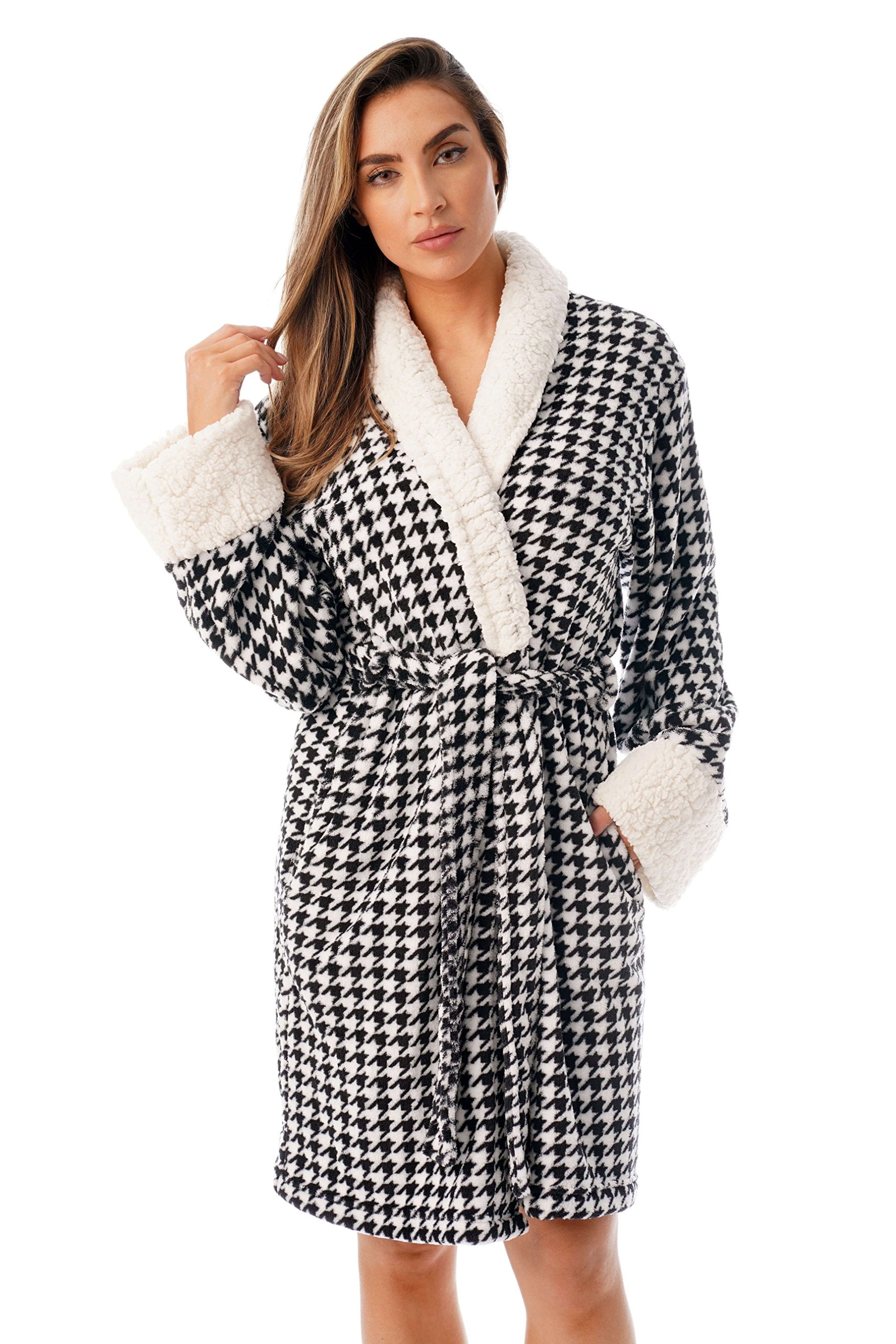 Just Love Women's Plush Velour Robe – Soft Hooded Bathrobe for Lounging ...