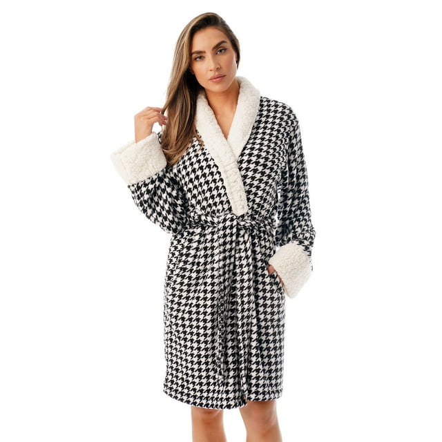 Just Love Women's Plush Velour Robe – Soft Hooded Bathrobe for Lounging ...