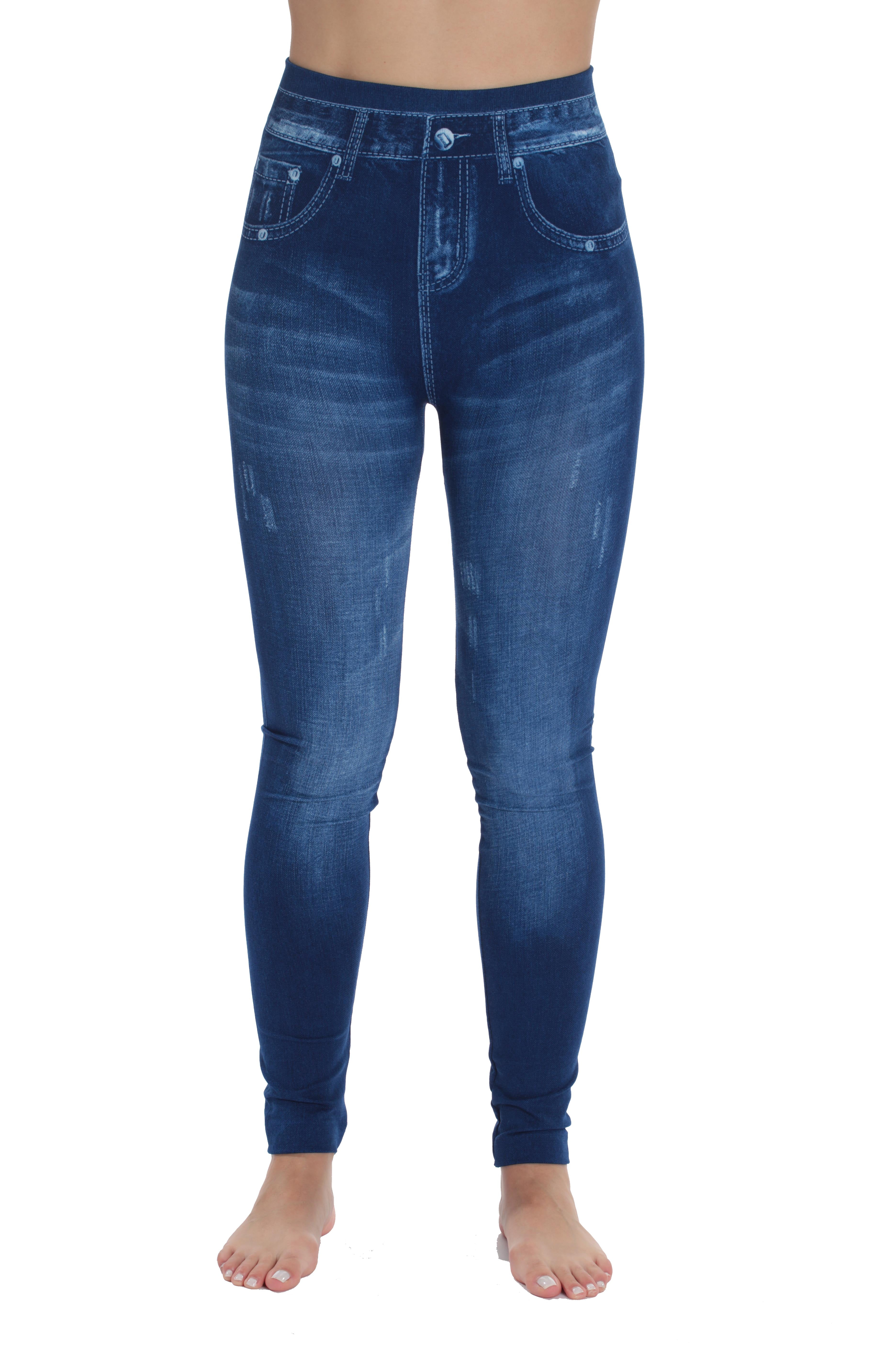 Just Love Women's Denim Wash Leggings - Stretchy and Comfortable Skinny ...