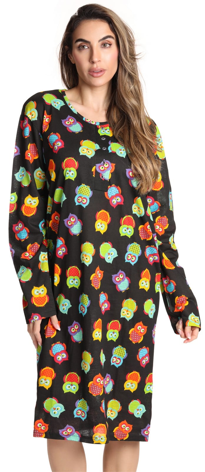 Just Love Women's Elegant Long Sleeve Nightgown: Comfortable Sleepwear ...