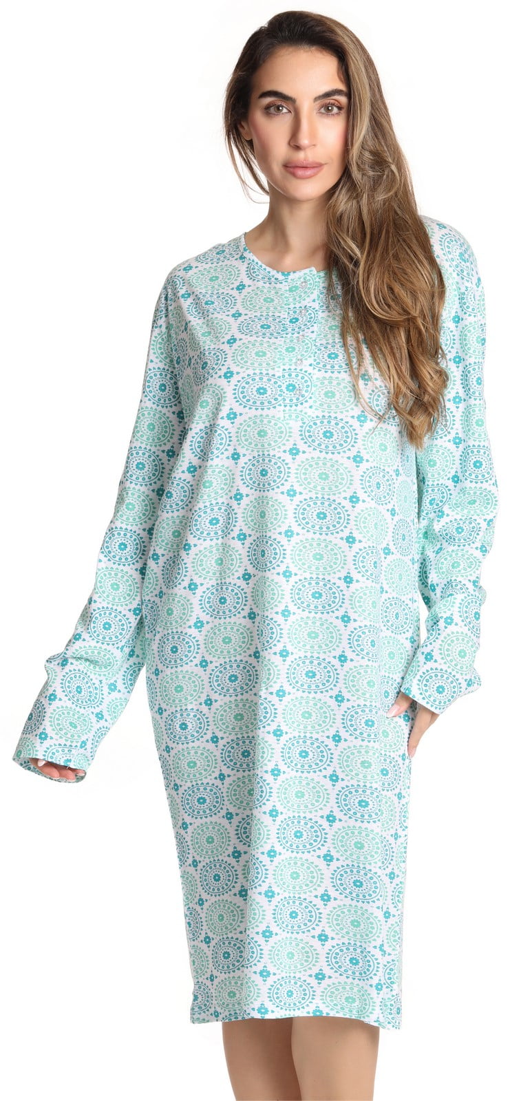Just Love Women's Elegant Long Sleeve Nightgown: Comfortable Sleepwear ...