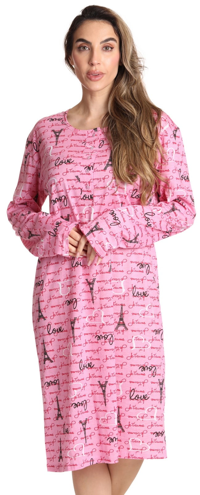 Just Love Women's Elegant Long Sleeve Nightgown: Comfortable Sleepwear for a Relaxing Night's ...
